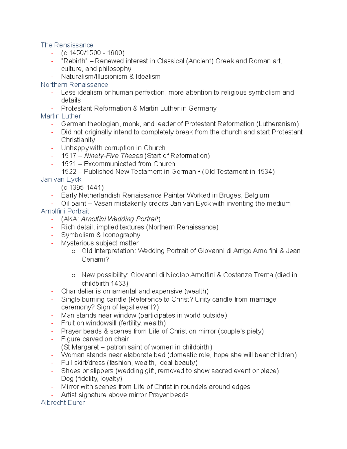 Northern Renaissance - Intro to Art - The Renaissance - (c 1450/1500 ...