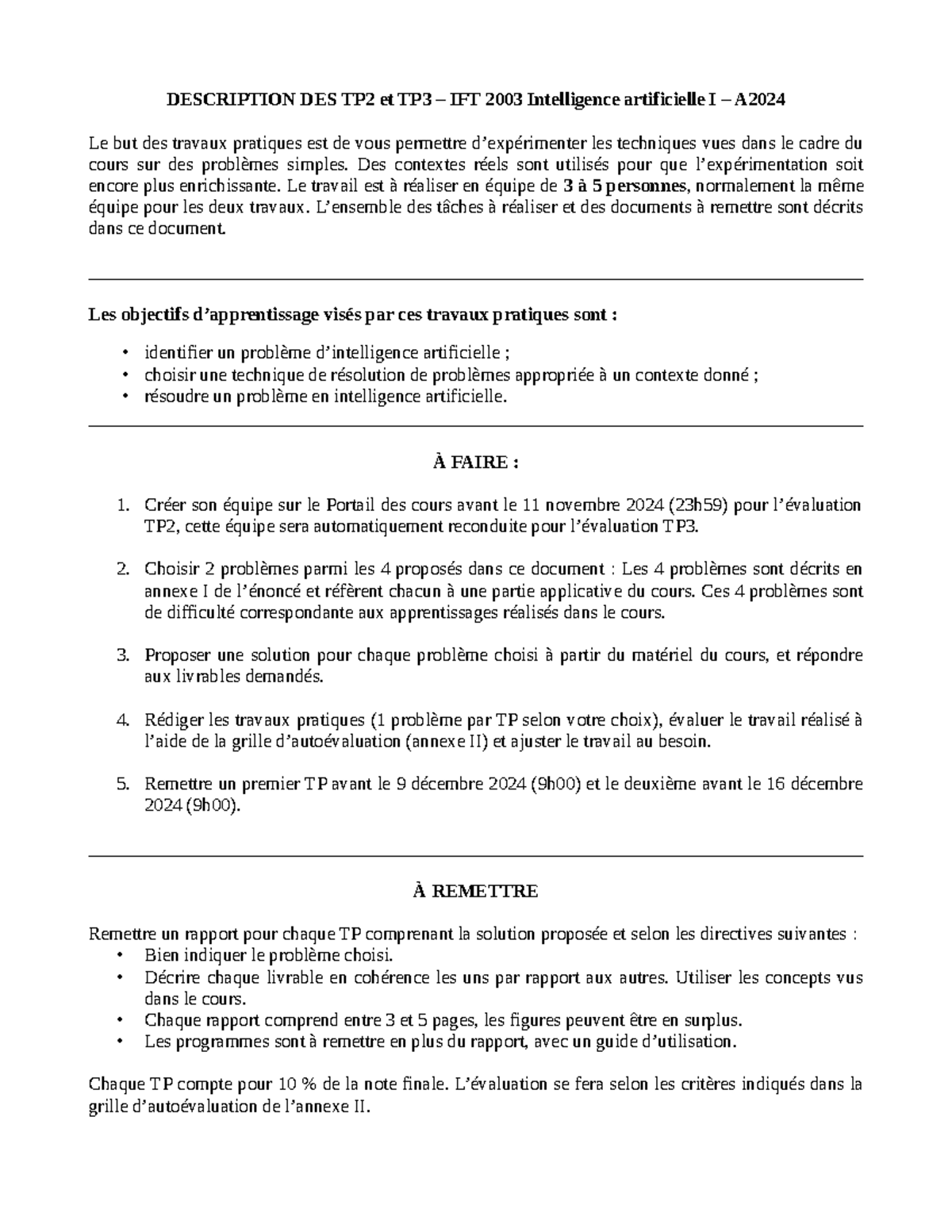 TP2-TP3 - Travaux pratiques - DESCRIPTION DES TP2 et TP3 – IFT 2003 ...