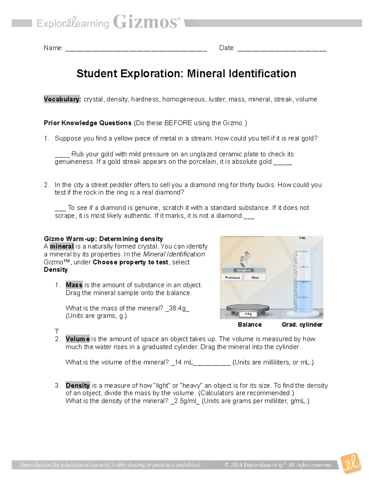Mineral Identification SE - Name ...