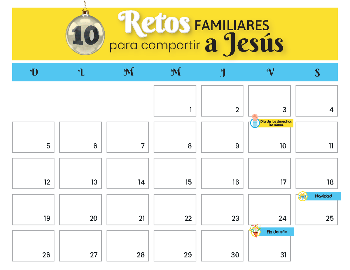 1. Calendario Recortable 10 Retos Familiares - ####### 1 2 3 4 ...