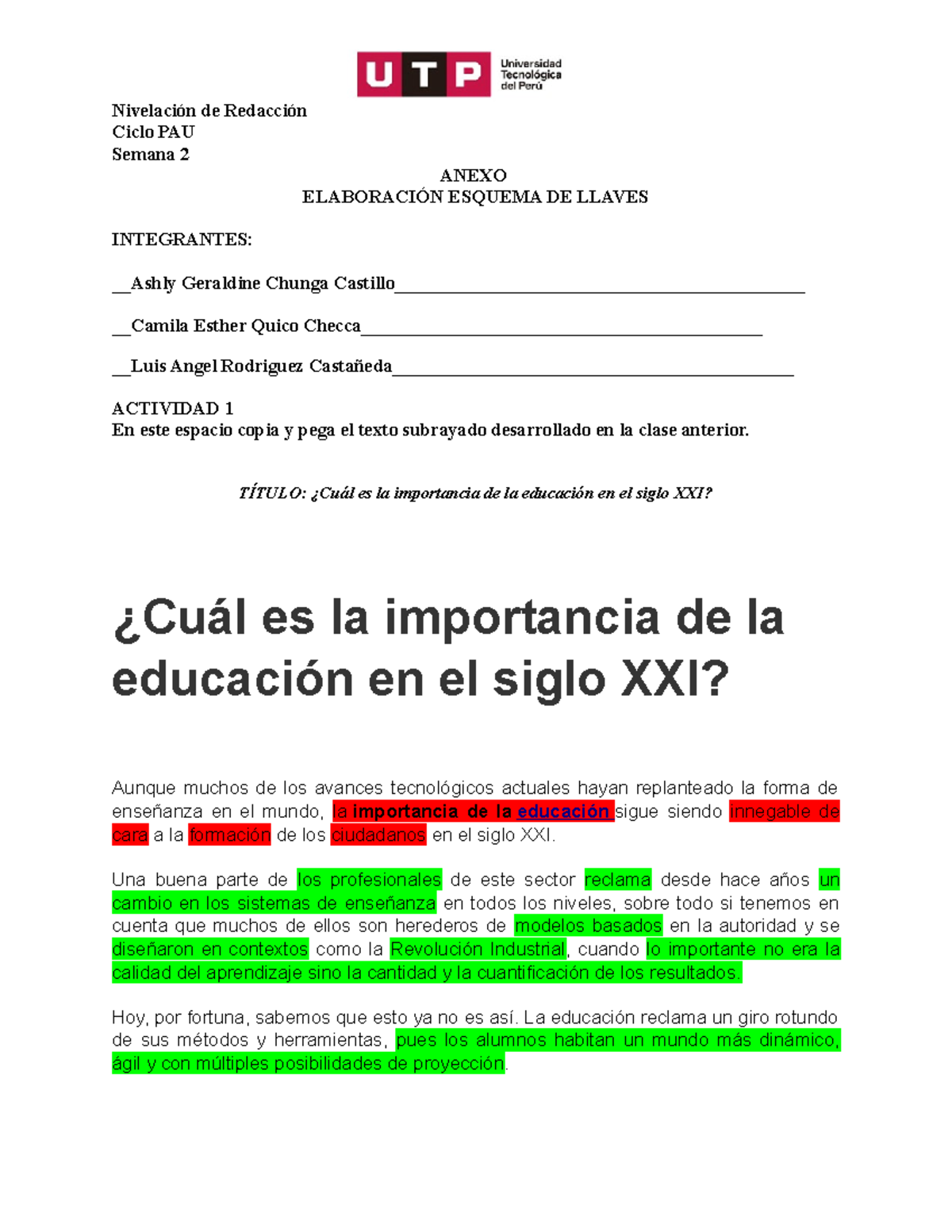 2B- Anexo Esquema de llaves (formato) utp - Nivelación de Redacción ...