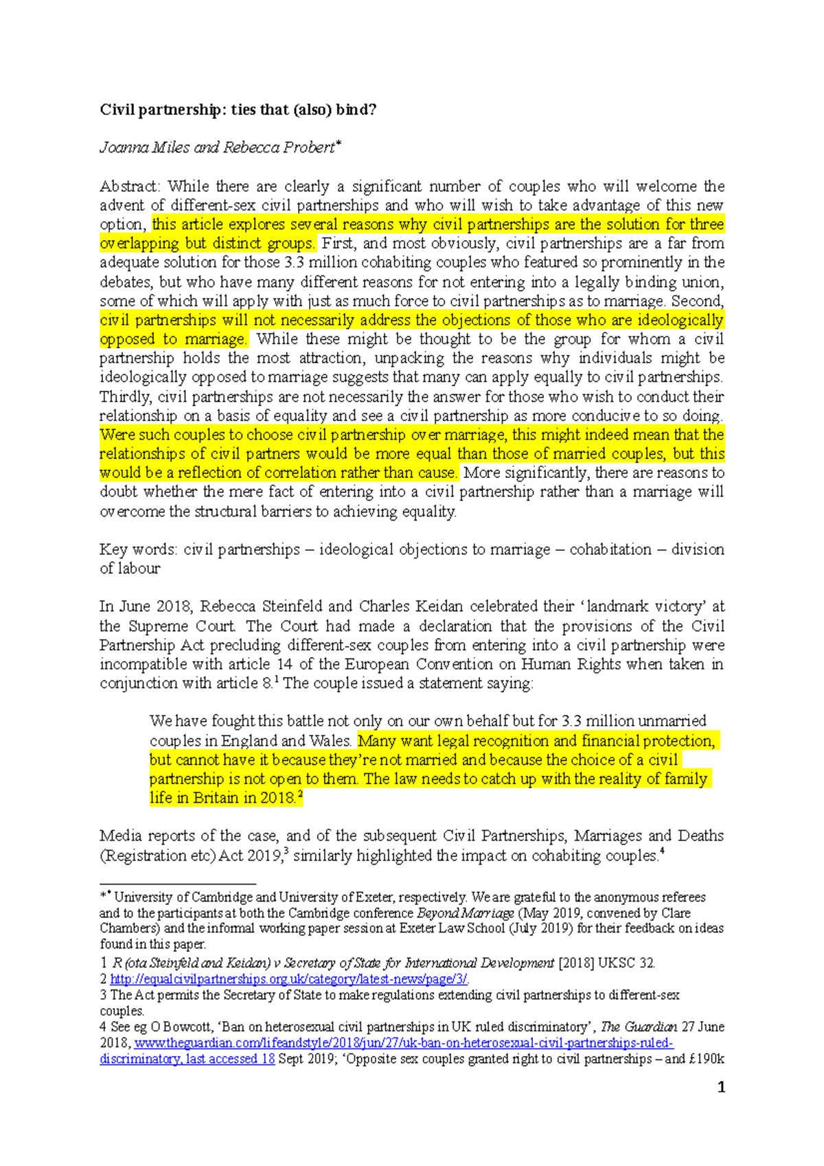 Miles and Probert Marriage and CPs (2019 ) Child Fam Law Q - Civil ...