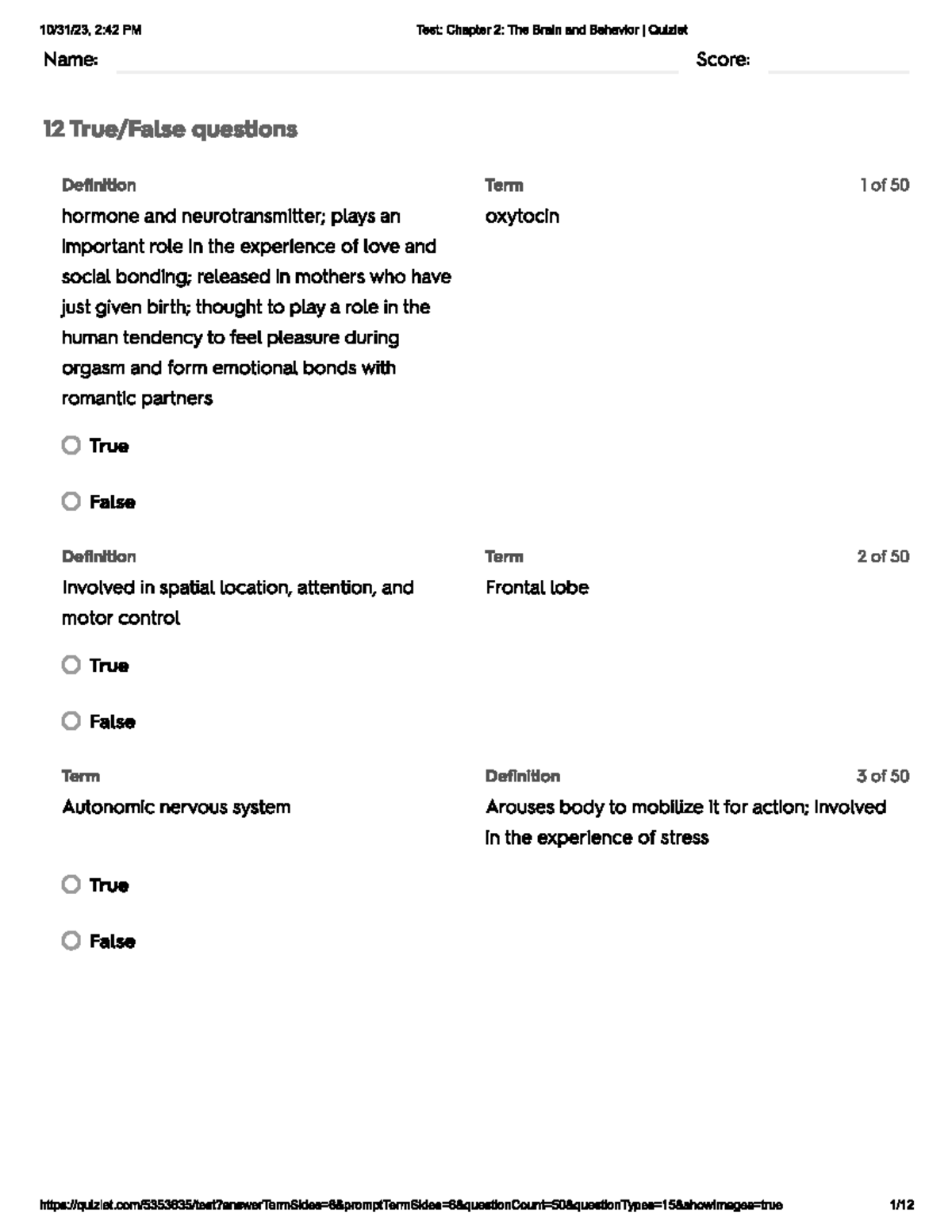 Chapter 2 Practice - PSYC 101 - Studocu