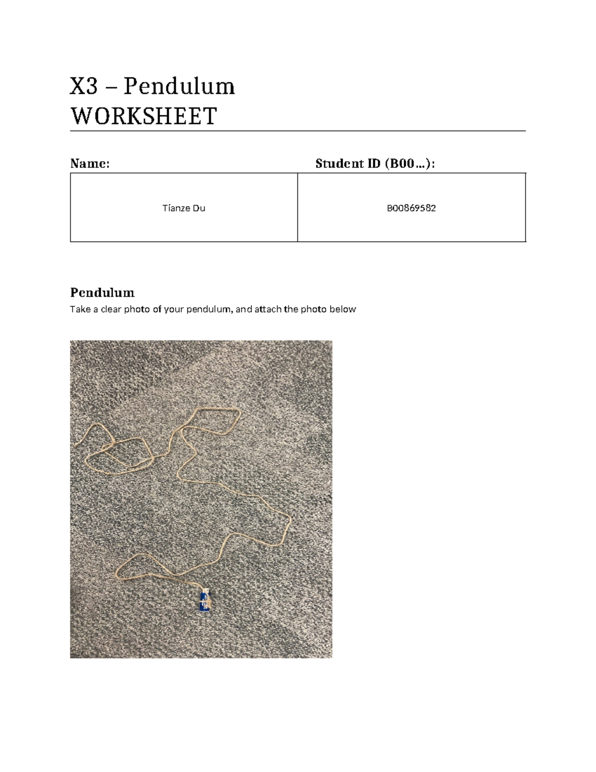X3 Pendulum (fillable worksheet) - X3 – Pendulum WORKSHEET Name ...
