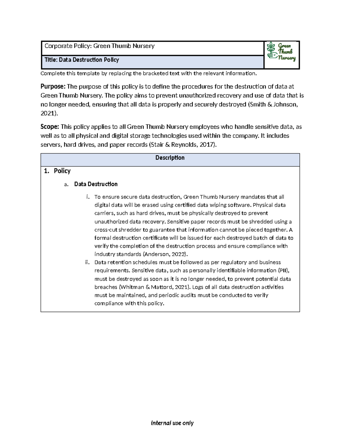 CYB 410 Project Two Milestone Two Data Destruction Jon Nelson ...