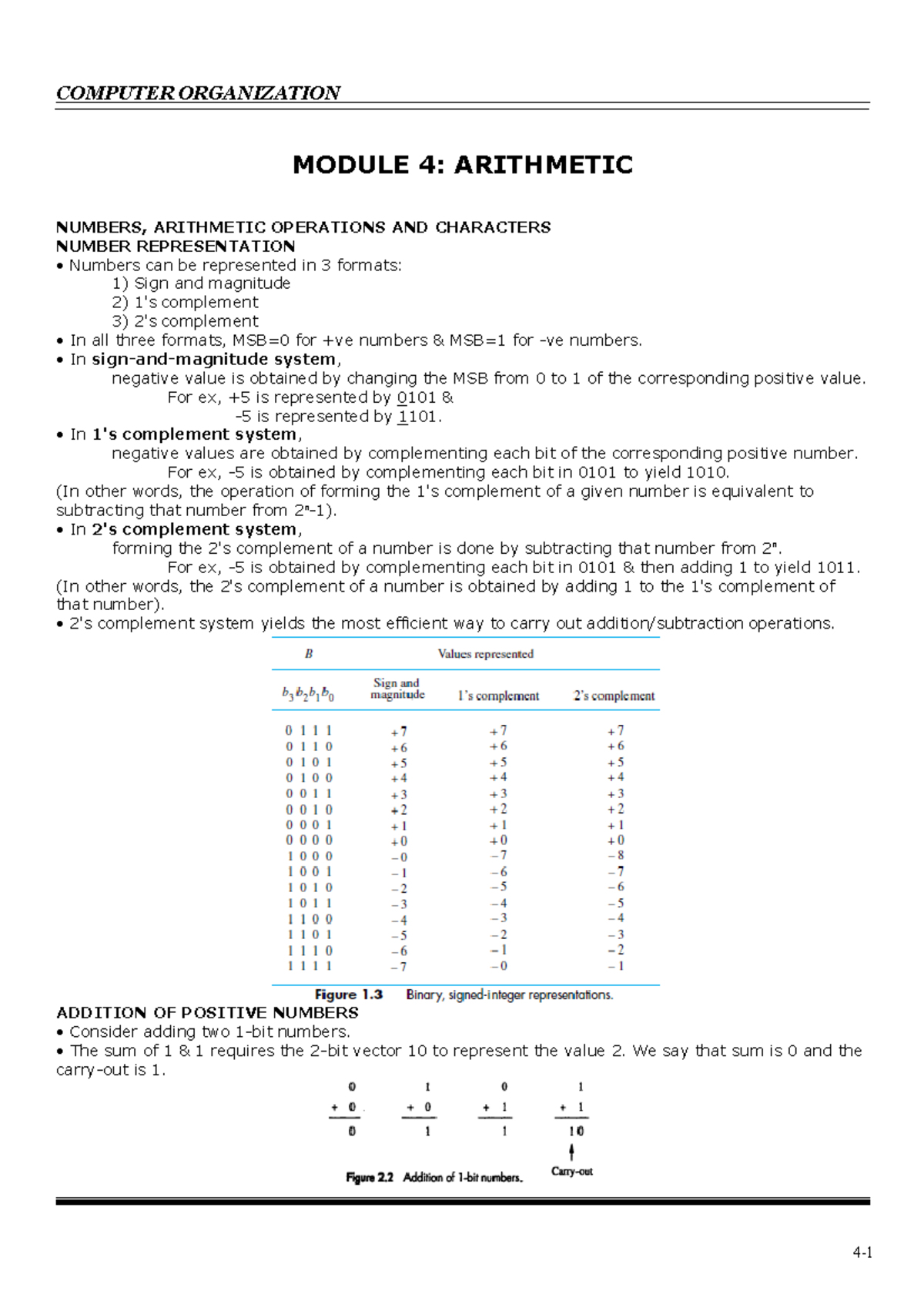 M4 - m44 - MODULE 4: ARITHMETIC NUMBERS, ARITHMETIC OPERATIONS AND ...