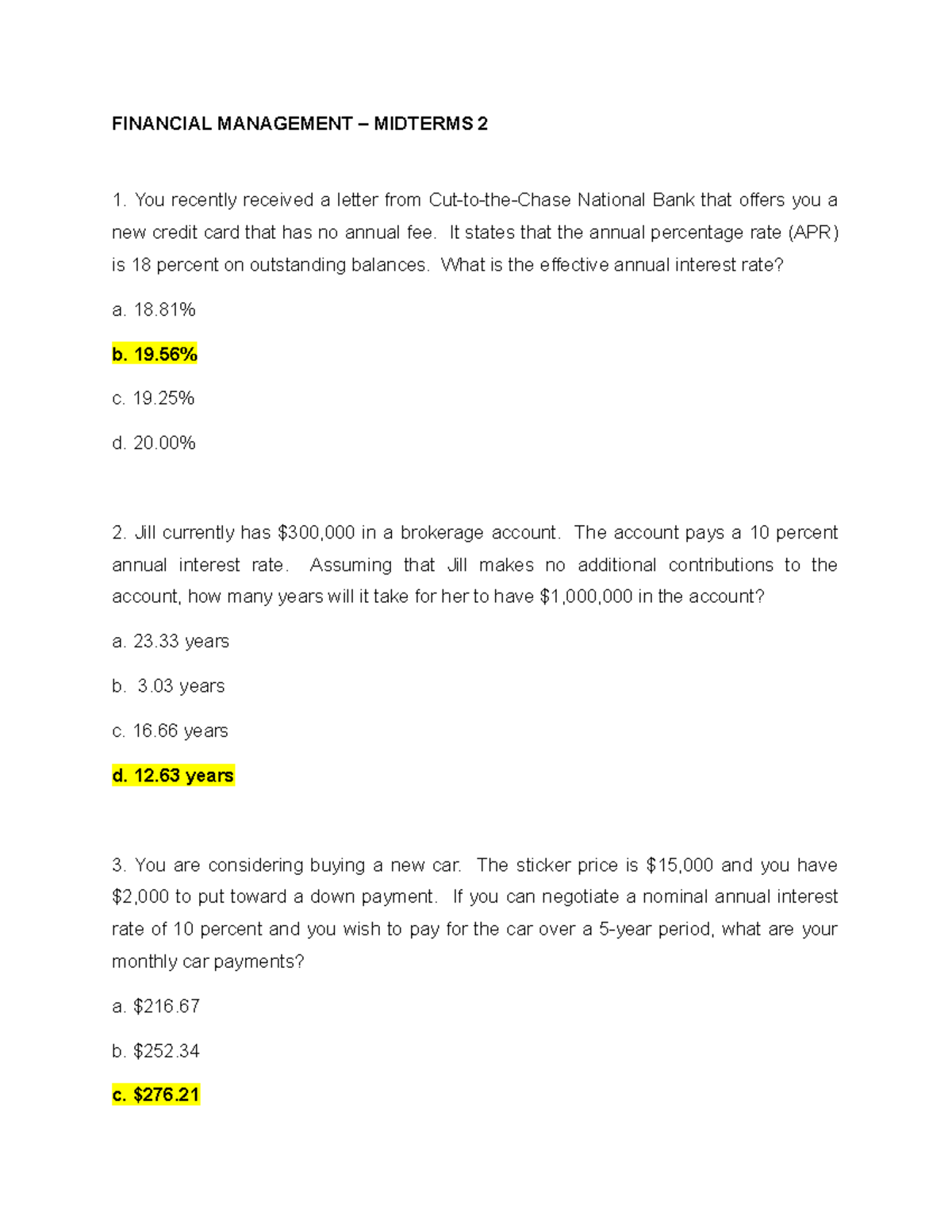 Financial Management – Midterms 2 - FINANCIAL MANAGEMENT – MIDTERMS 2 ...