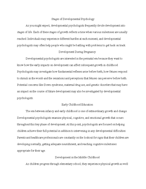 Developmental Psychology Notes - NOTES ON DEVELOPMENTAL PSYCHOLOGY ...