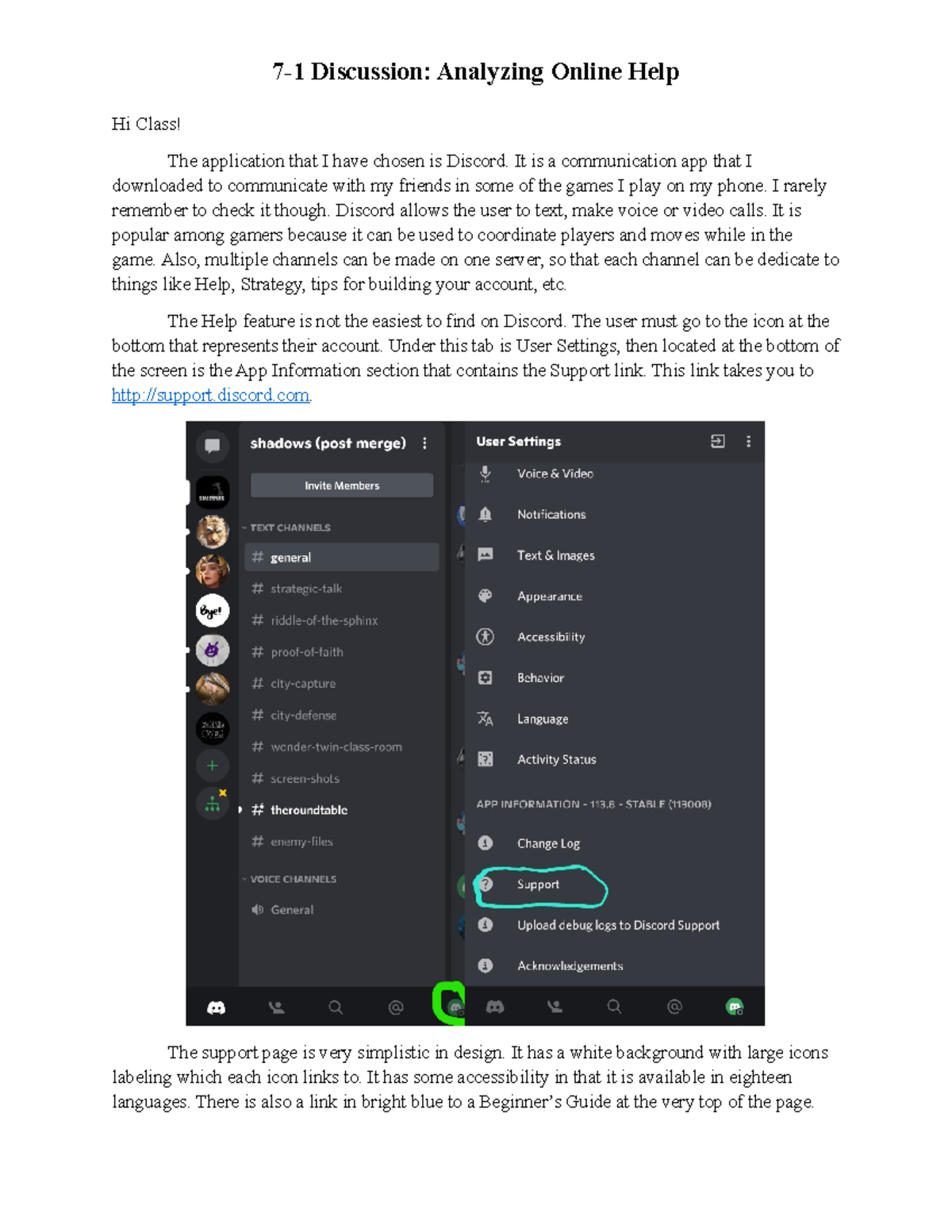 7-1 Discussion - Analyzing Online Help - 7-1 Discussion: Analyzing ...