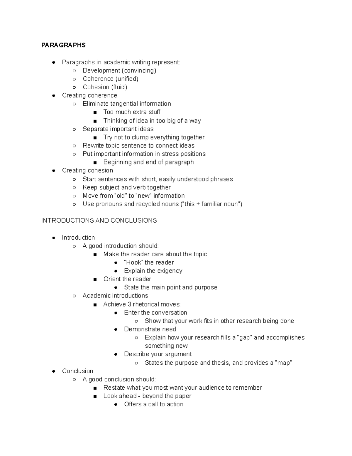 ENG 301 Notes 6 - Paragraphs - PARAGRAPHS Paragraphs in academic ...