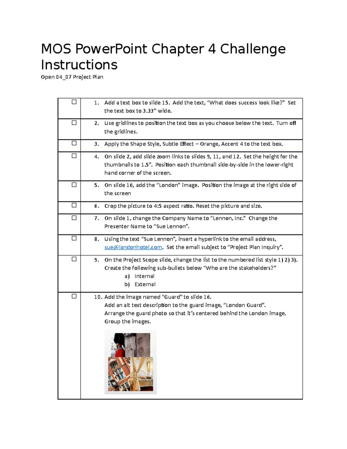 04 07 Challenge Instructions - MOS PowerPoint Chapter 4 Challenge ...