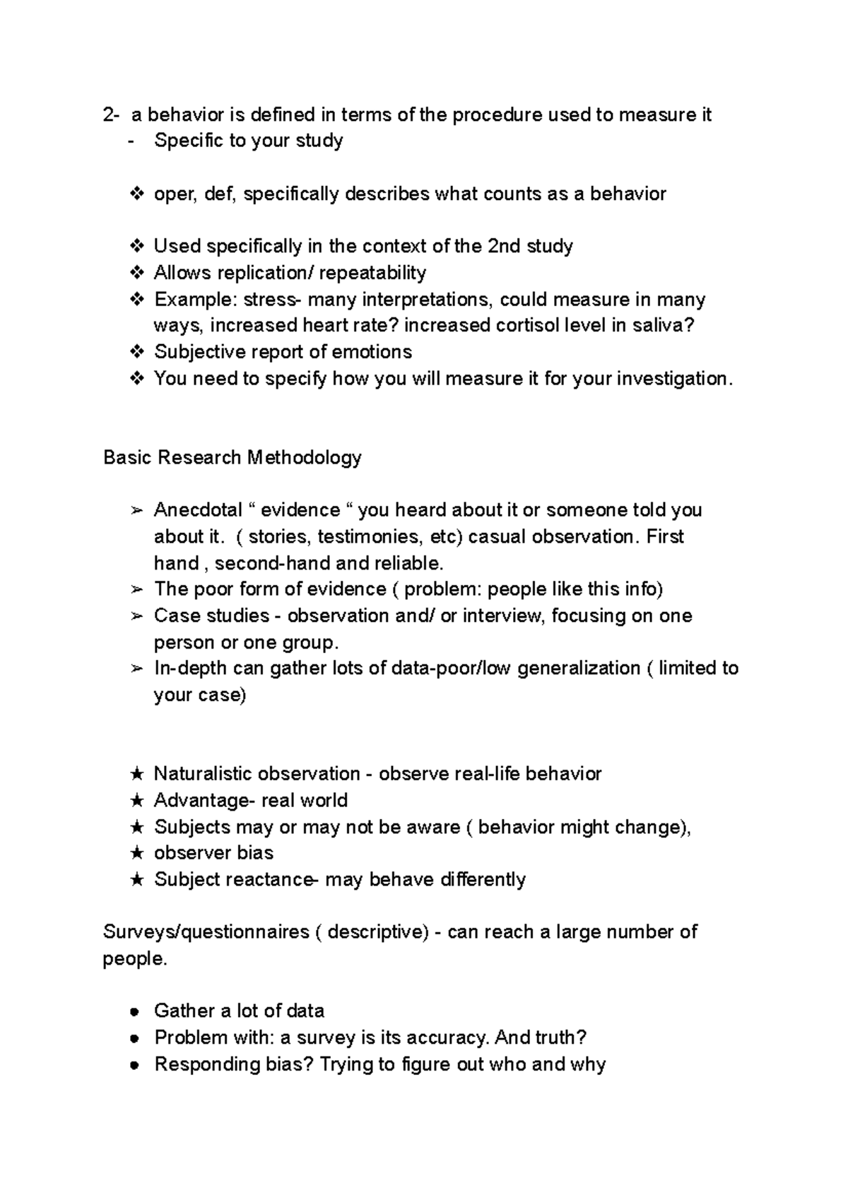 Psy theory and research - 2- a behavior is defined in terms of the ...