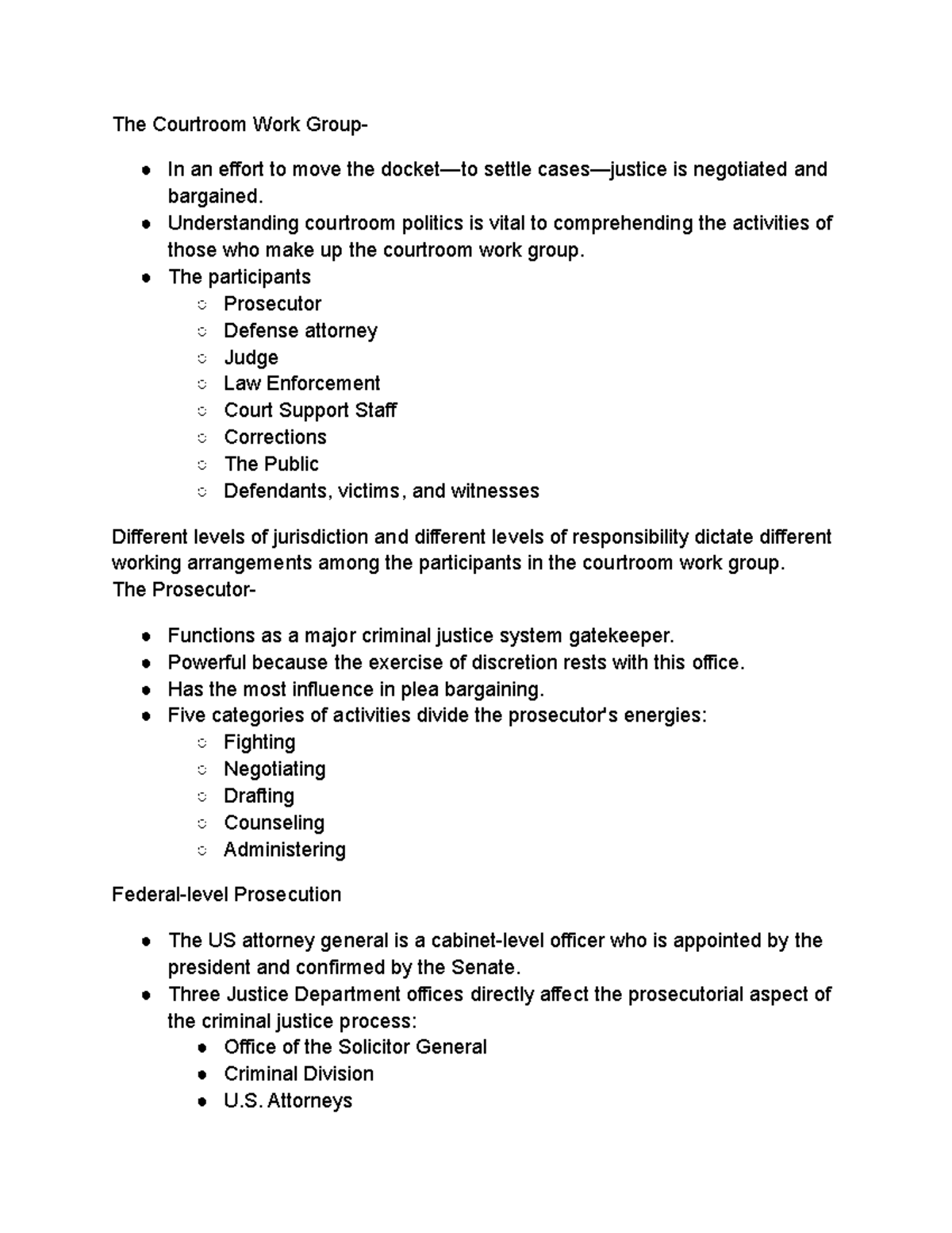 Cj 100 mod 3 chapter 8 - The Courtroom Work Group- In an effort to move ...
