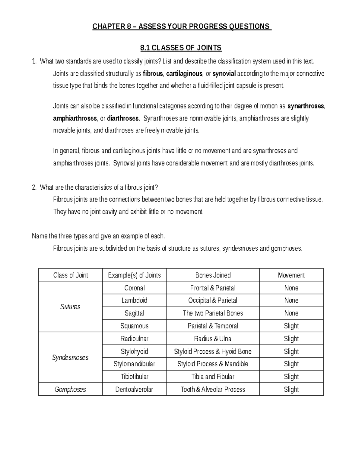 Access your progress questions from book, ch 8 - CHAPTER 8 – ASSESS ...