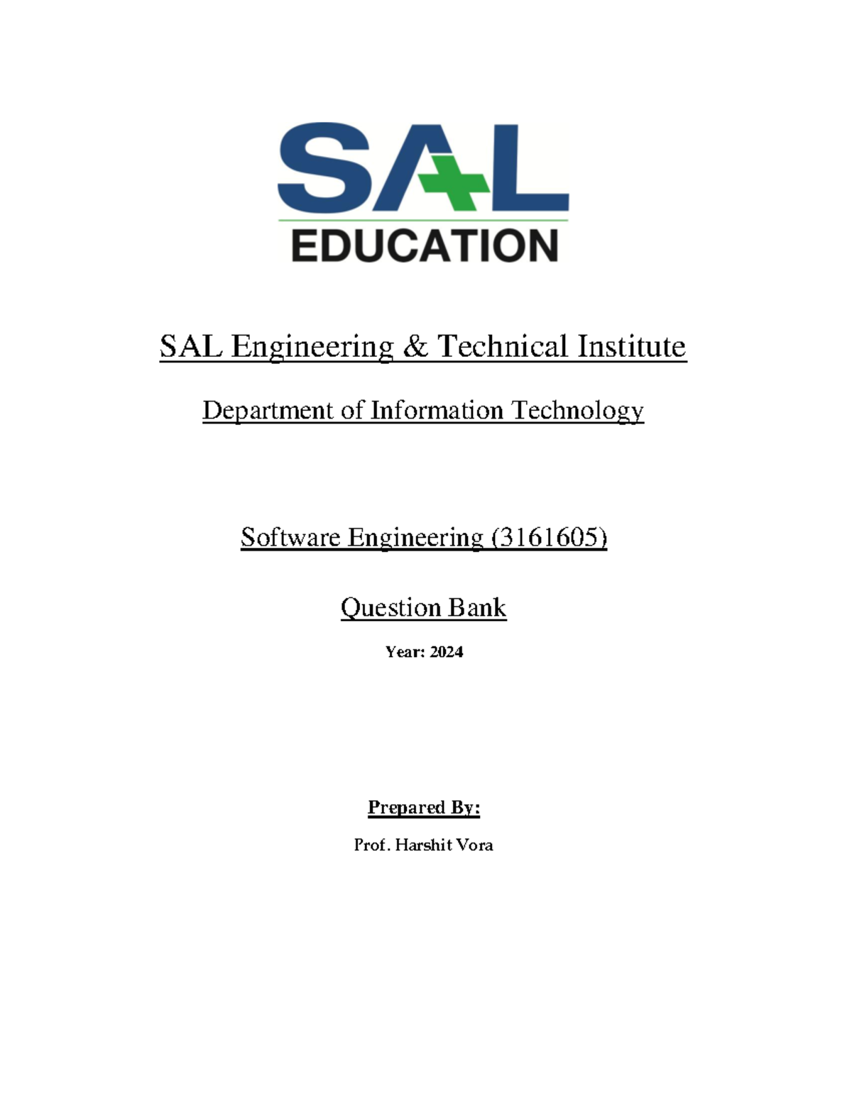 Imp question bank of software engineering - SAL Engineering & Technical ...