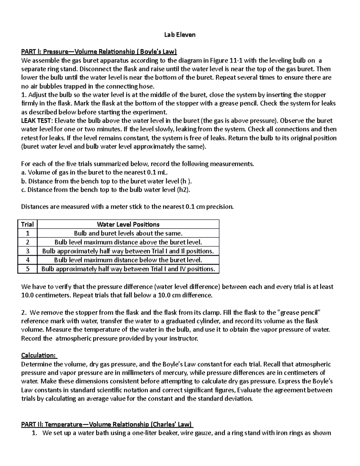 Lab 11 - Lab 11 outline - Lab Eleven PART l: Relationship ( Law) We ...