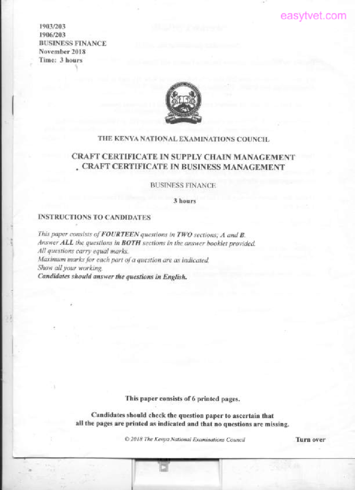 Nov 2018 BF past paper - business management - Studocu