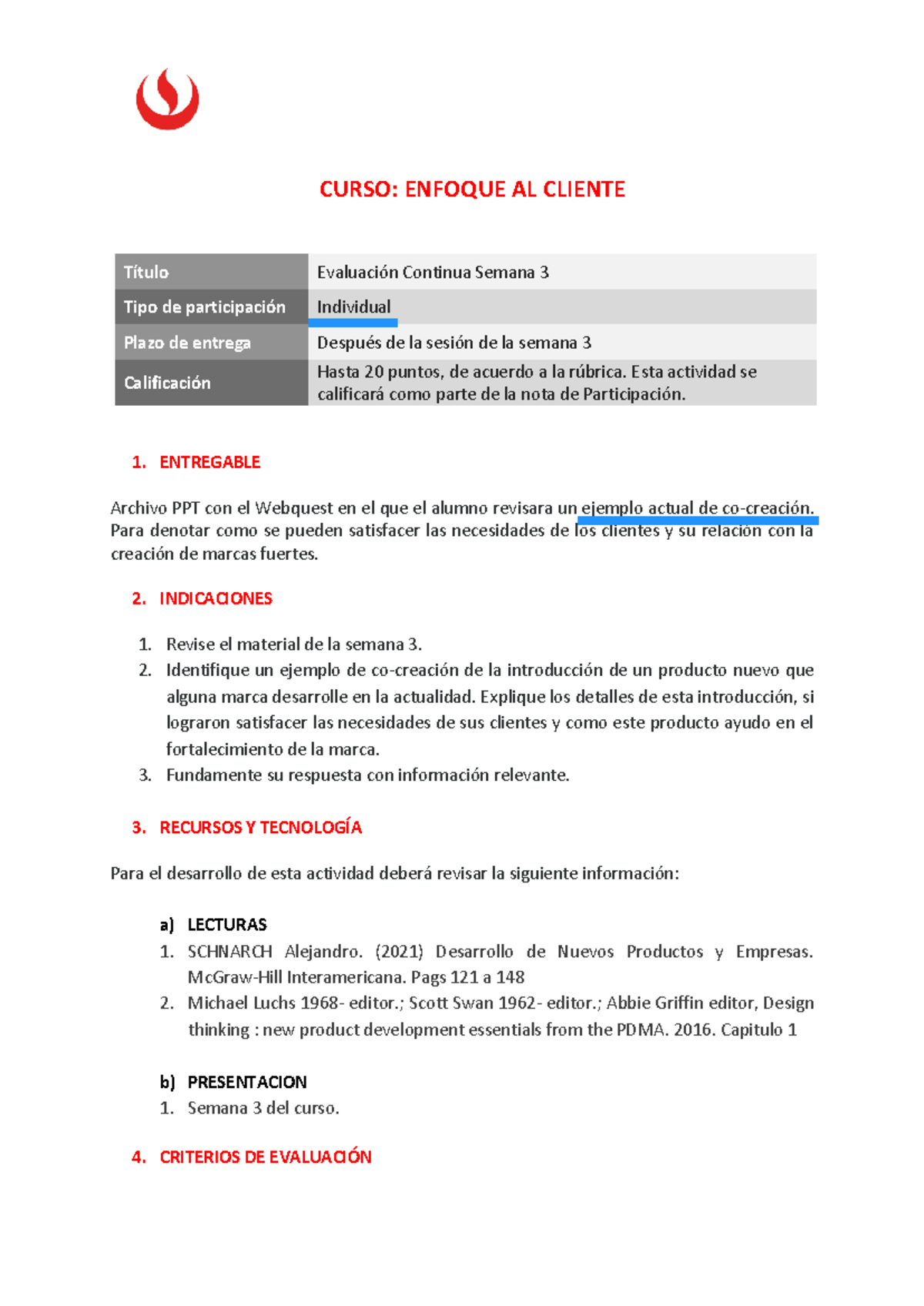 Plantilla Ficha de actividad PA SEM3 - CURSO: ENFOQUE AL CLIENTE 1 ...