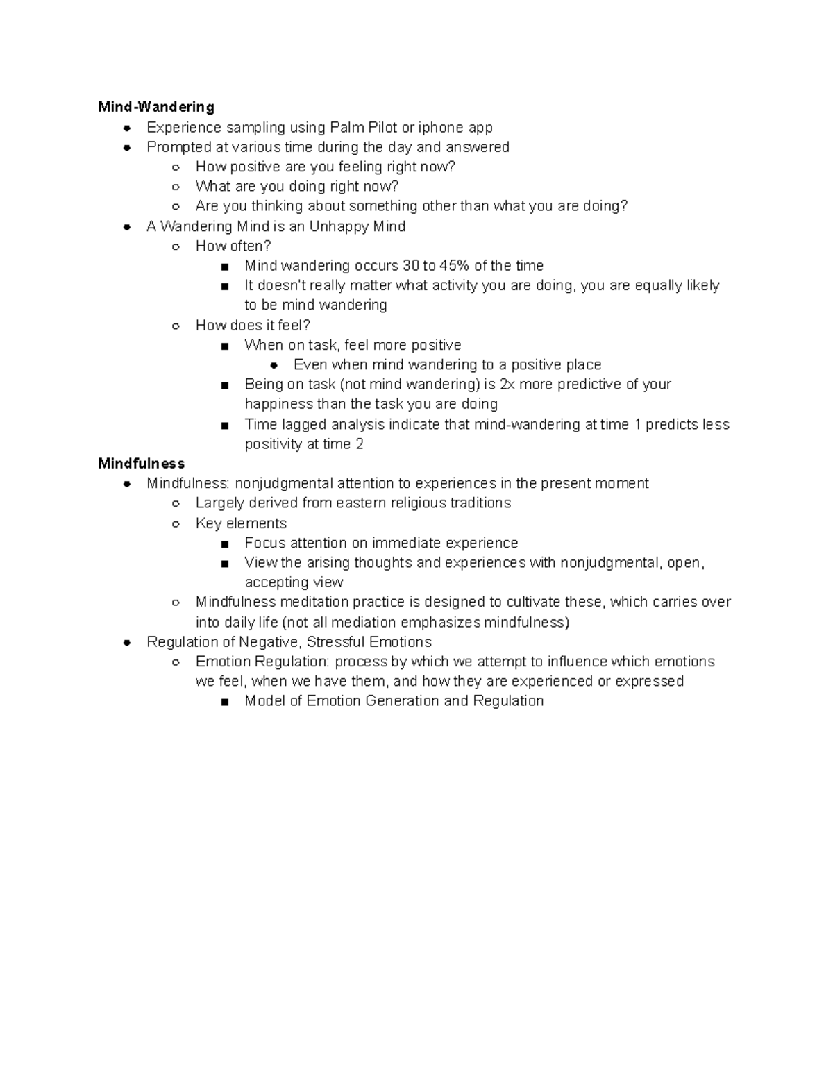 Mindfulness - Studocu