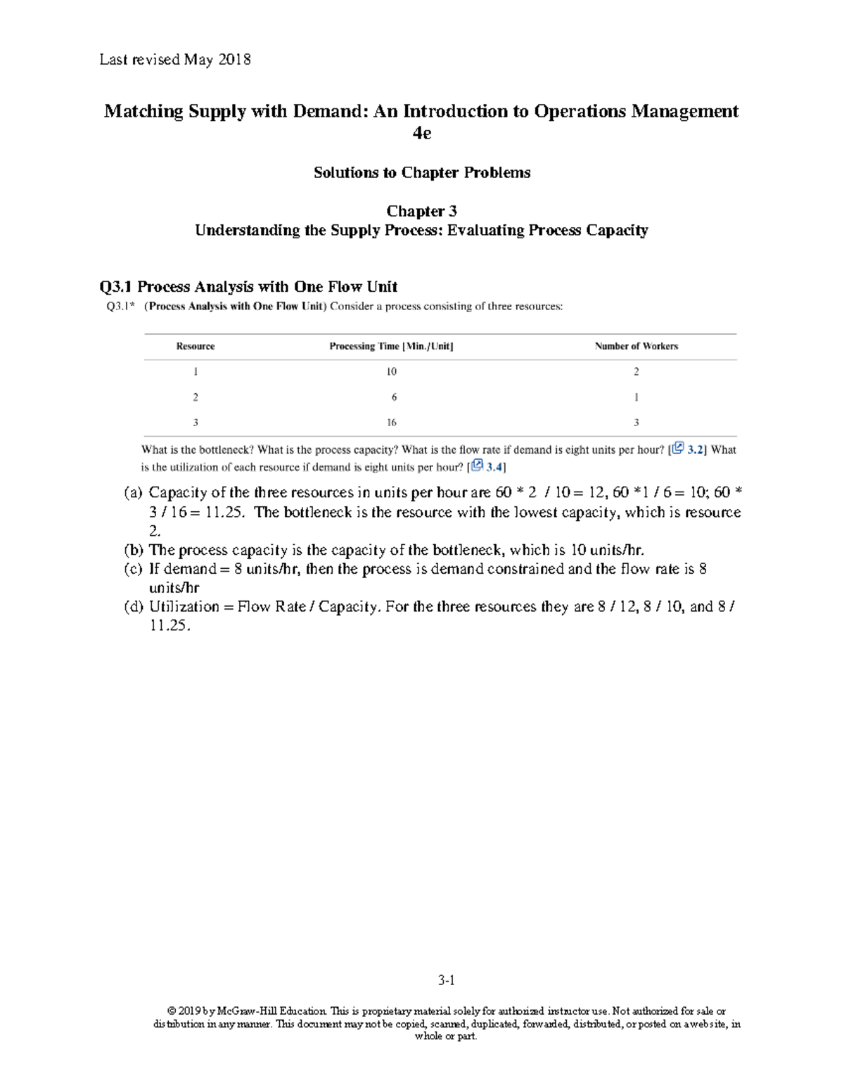 Chapter 03 Solutions - 3- © 2019 by McGraw-Hill Education. This is proprietary material solely ...