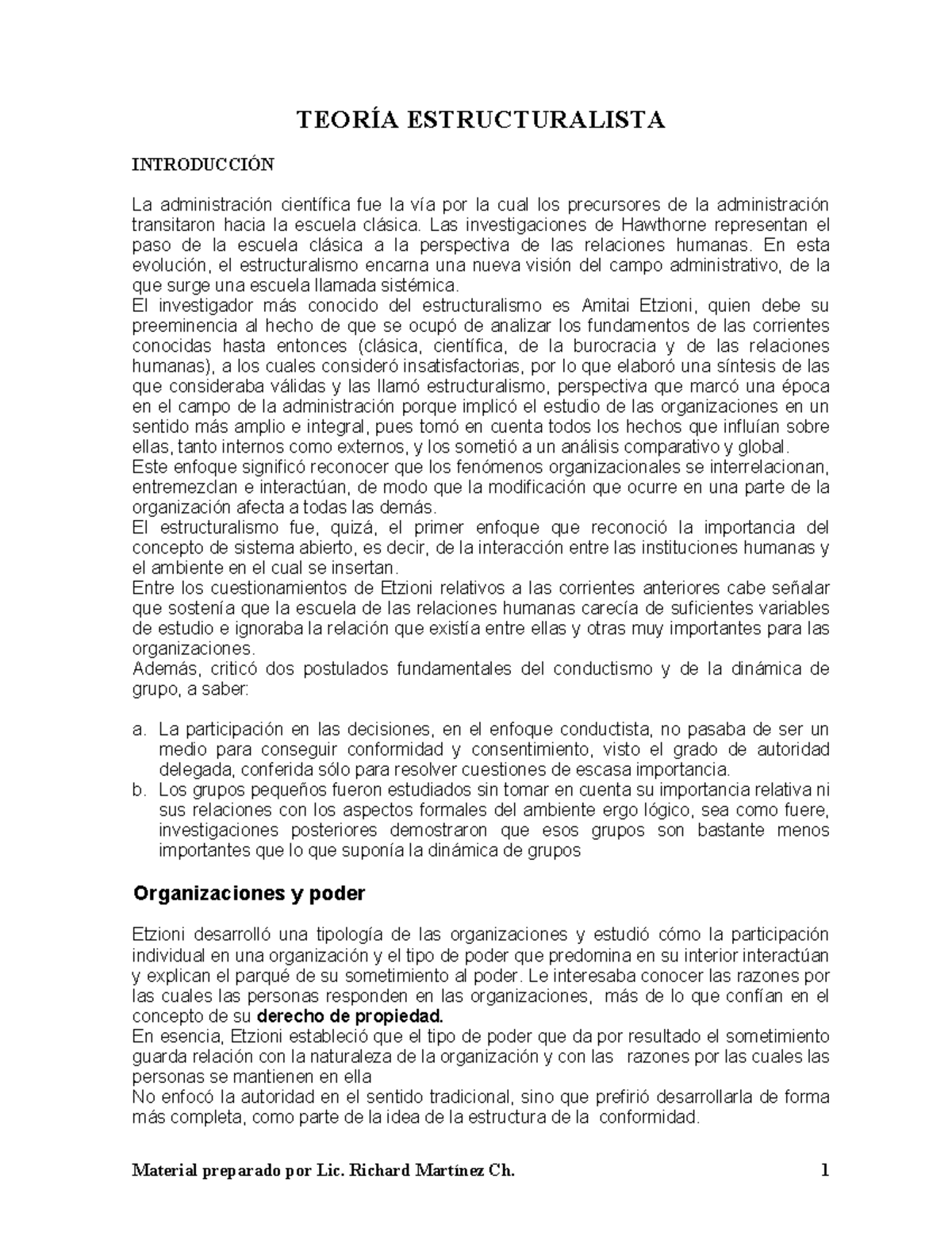 Teoría Estructuralista - - Studocu