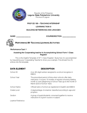 Teaching Internship Learning Task 1-5 - Learning Task 1 Performance ...