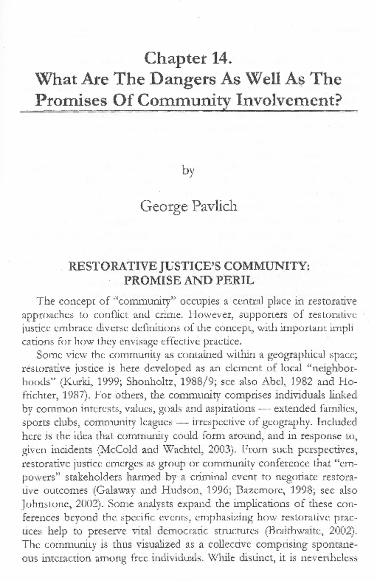 Chapt 14 What are the Dangers ... of Community Involvement - Chapter 14 ...
