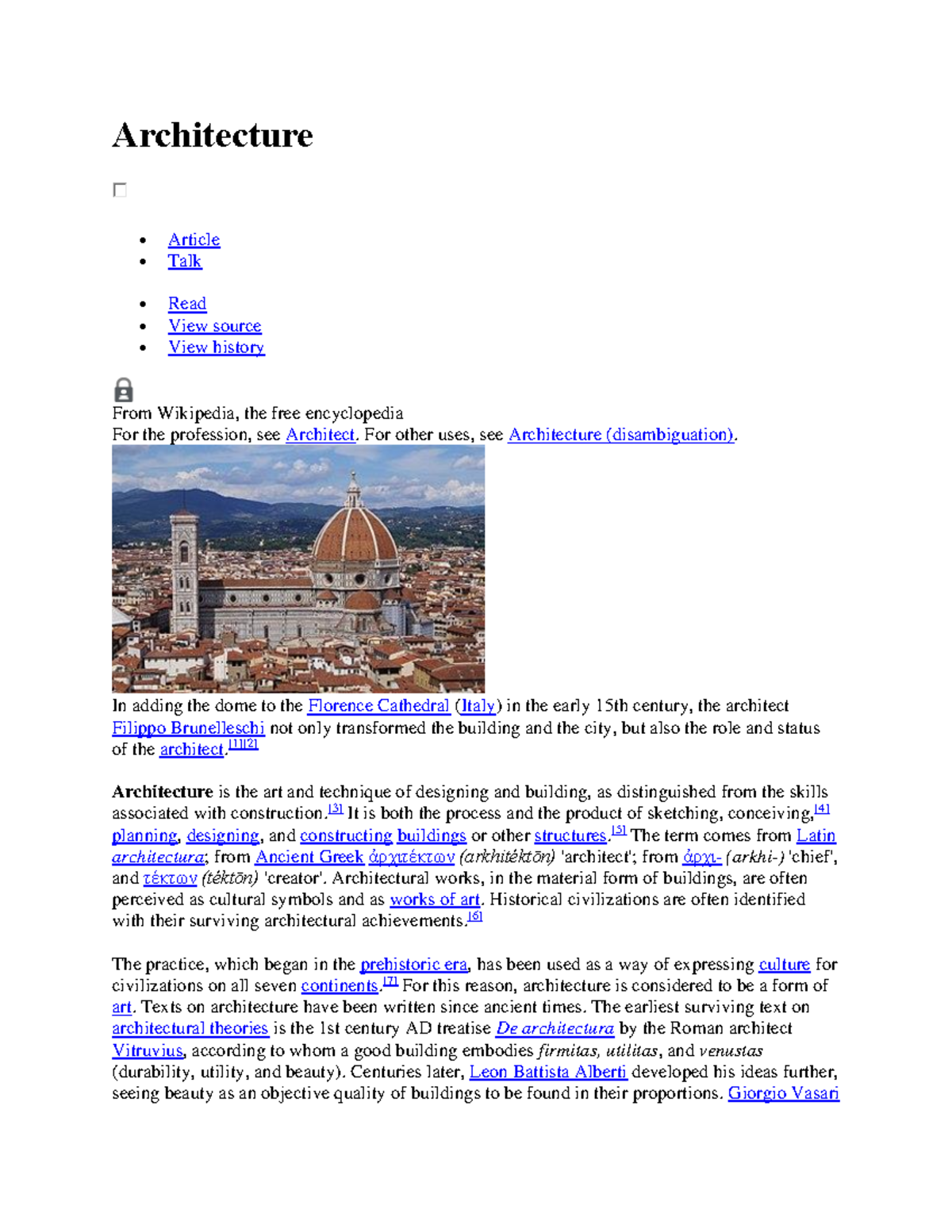 Architecture - Architecture Article Talk Read View source View history ...