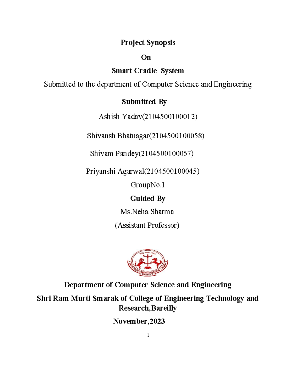 New Microsoft Word Document - Project Synopsis On Smart Cradle System ...
