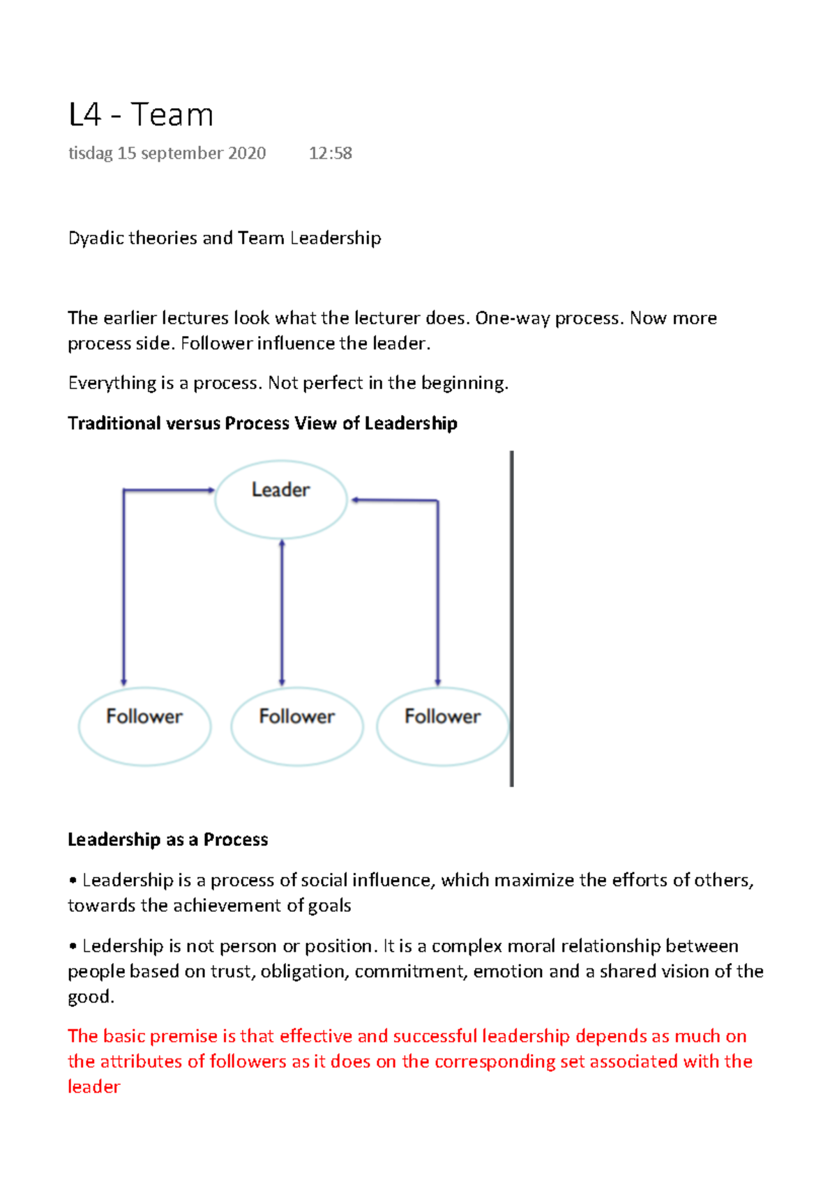 L4 - Team - Leadership - Dyadic theories and Team Leadership The ...