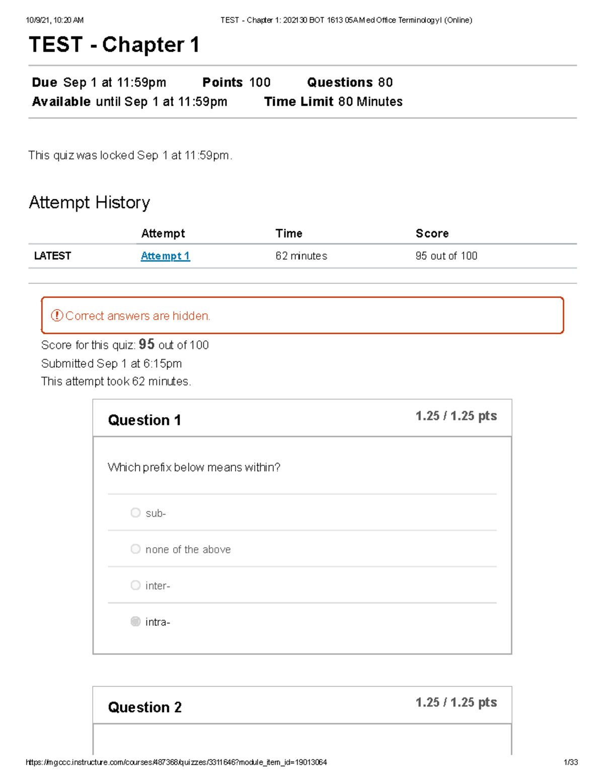 Chapter 1 Test Study Guide - TEST - Chapter 1 Due Sep 1 at 11:59pm ...