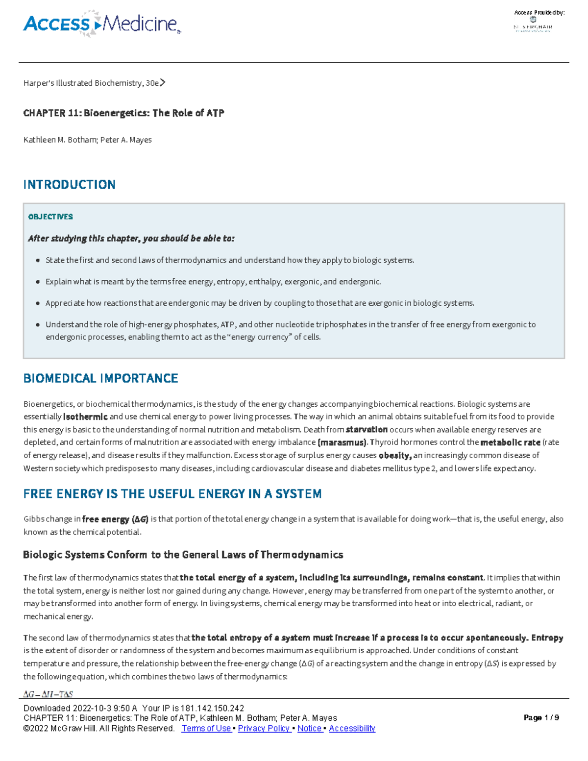 Anexo 1. Botham, K Mayes, P. (2022). Chapter 11 Bioenergetics The role ...