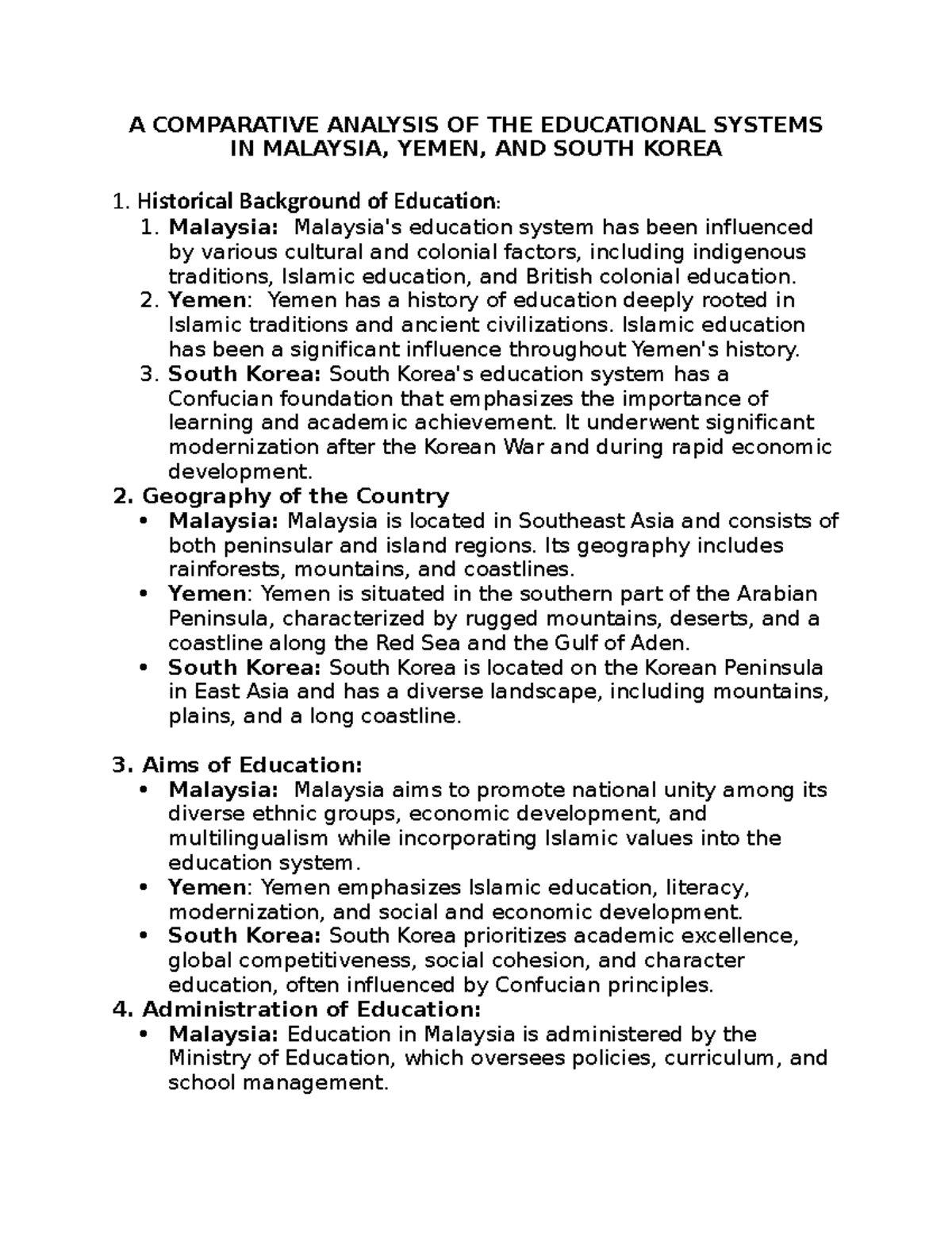 A Comparative Analysis OF THE Educational Systems IN Malaysia - A ...