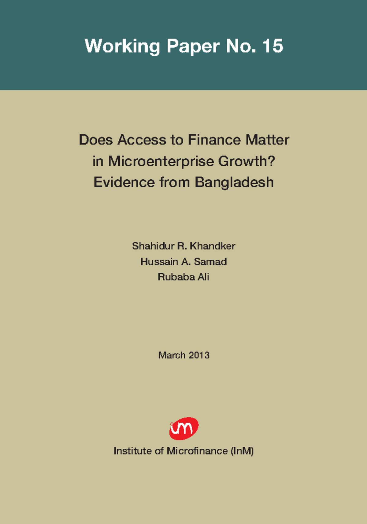 Does Access to Finance Matter in Microen - Institute of Microfinance ...