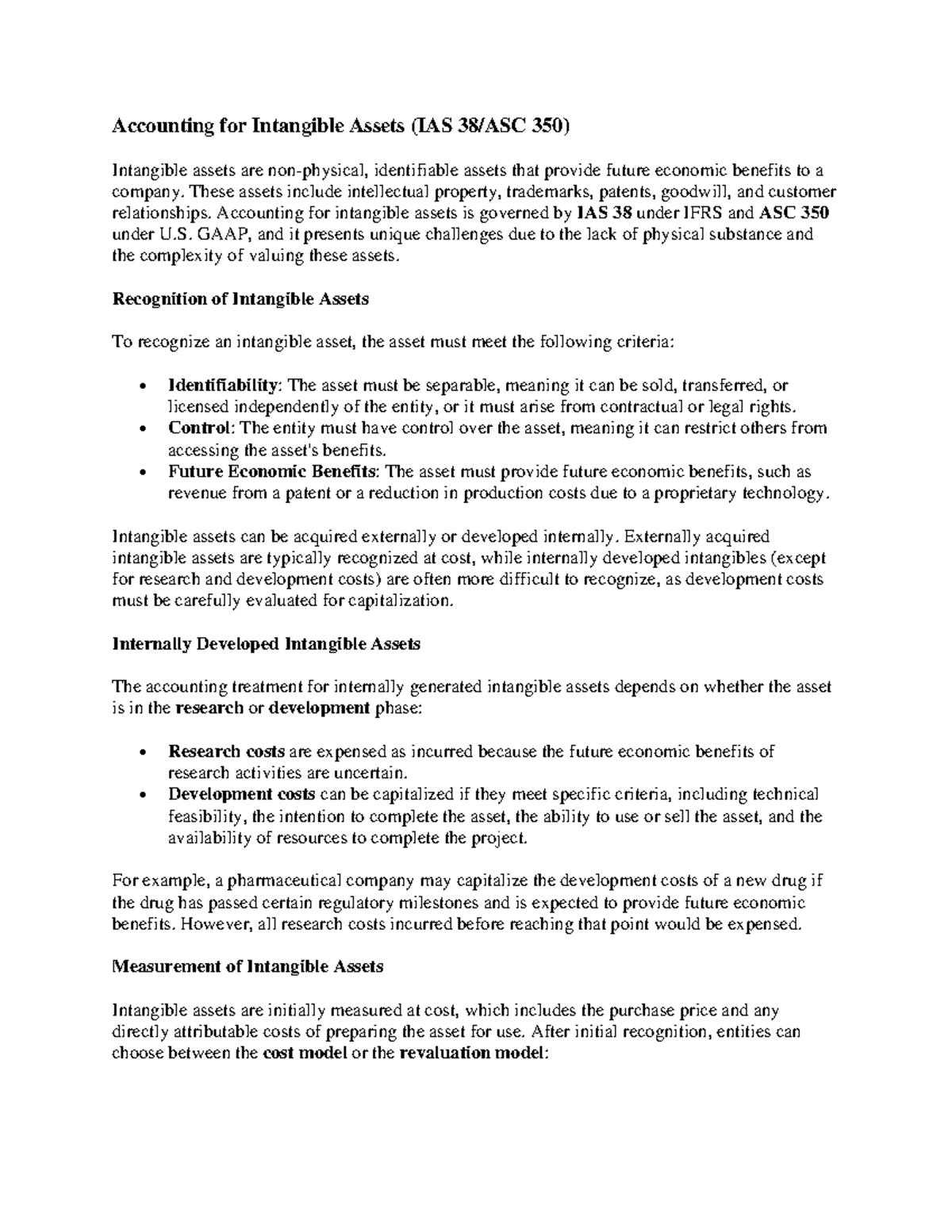 Intangible assets are non-physical, identifiable assets that provide ...