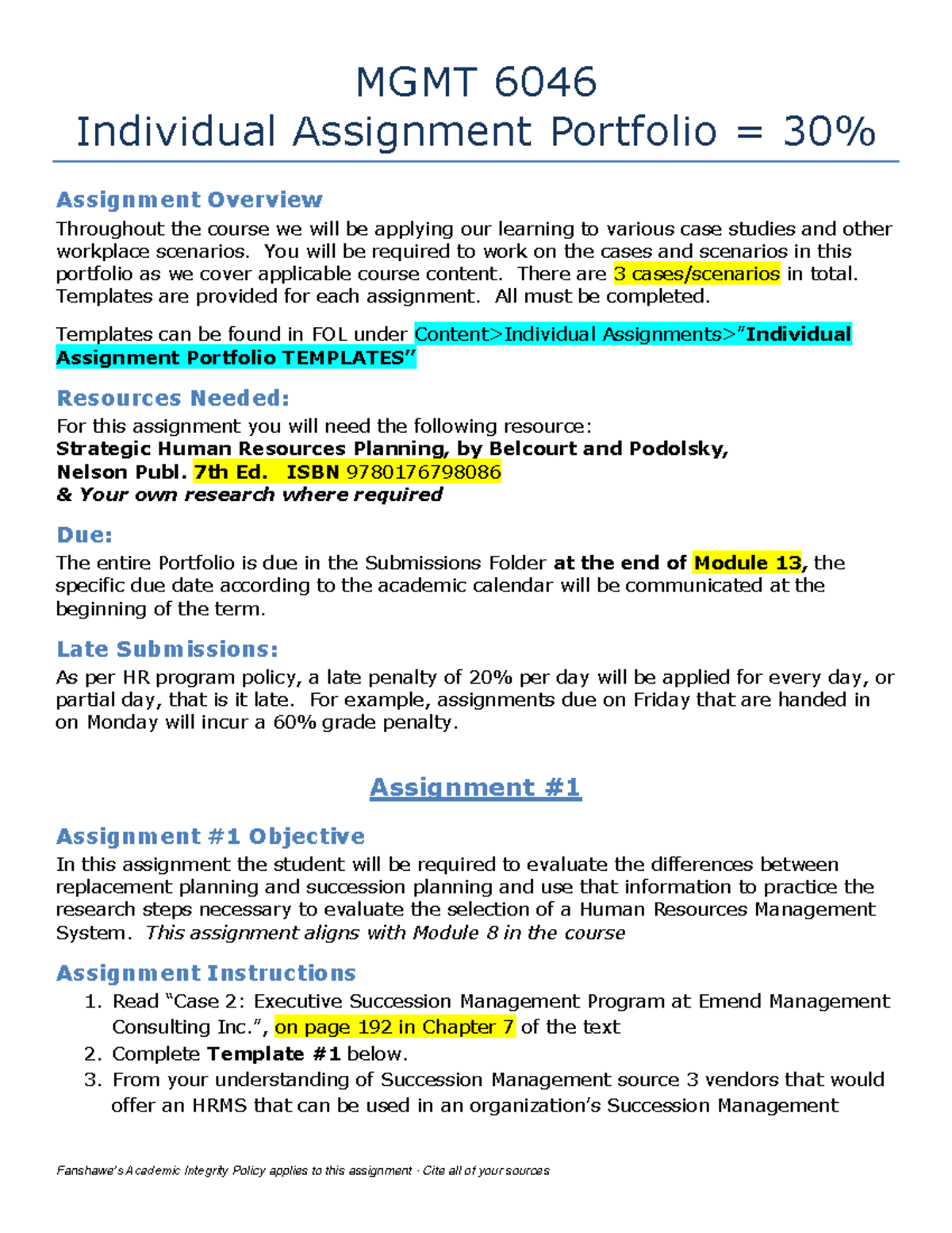 Individual Assignment Portfolio - You will be required to work on the cases and scenarios in ...