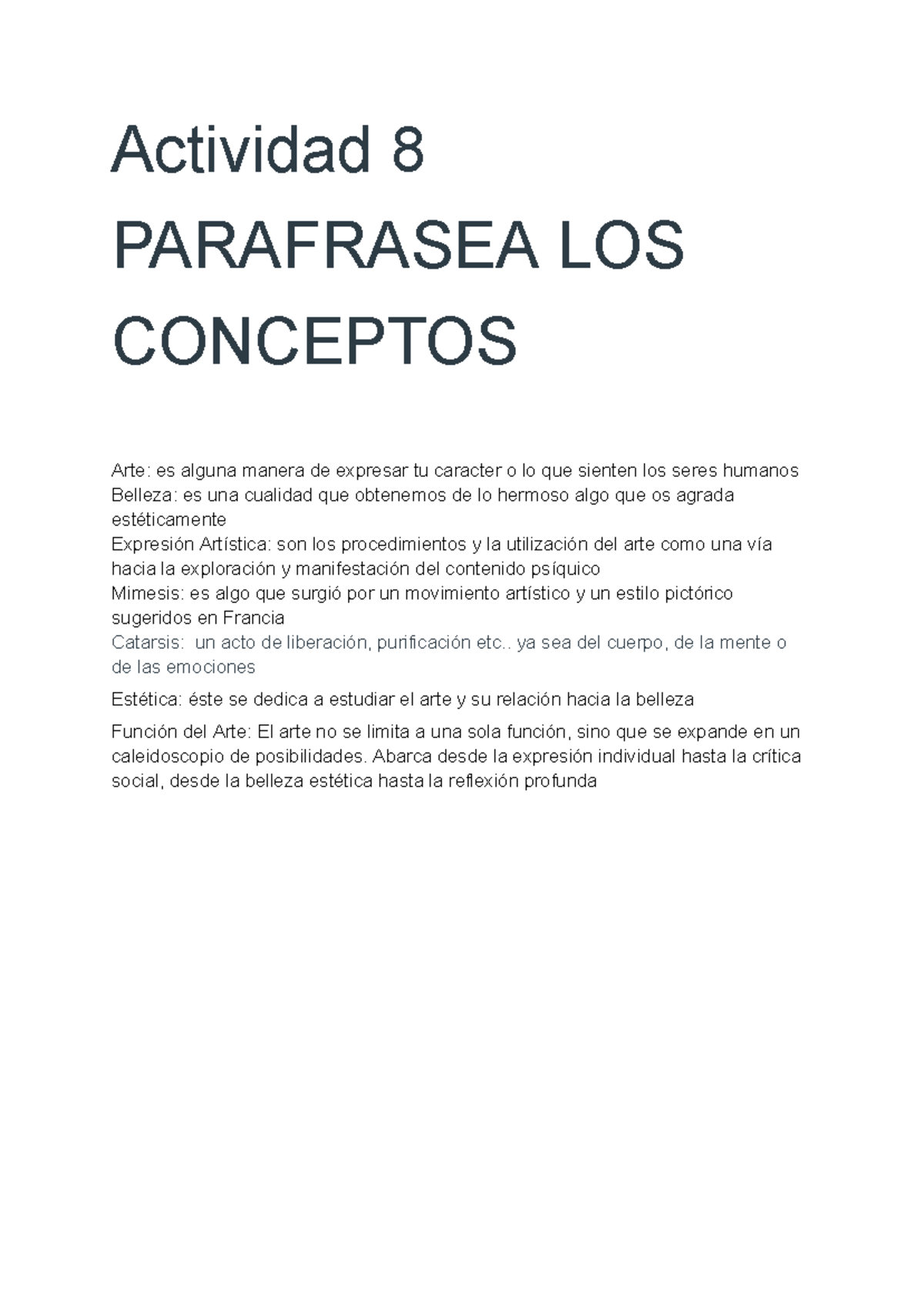 Actividad 8 Parafrasea LOS Conceptos - Actividad 8 PARAFRASEA LOS ...