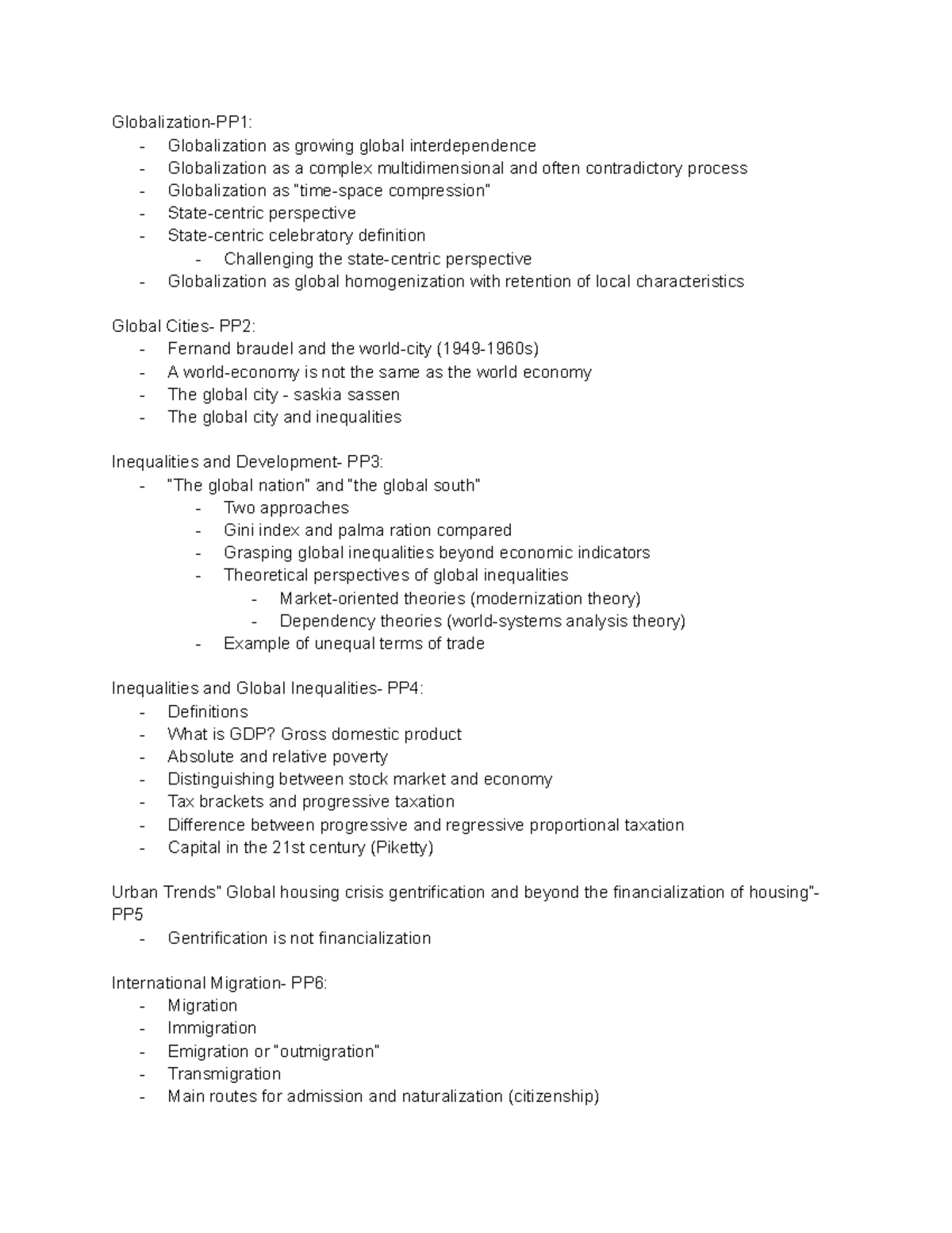 SOC101 Power points - Notes on her lectures - Globalization-PP1 ...