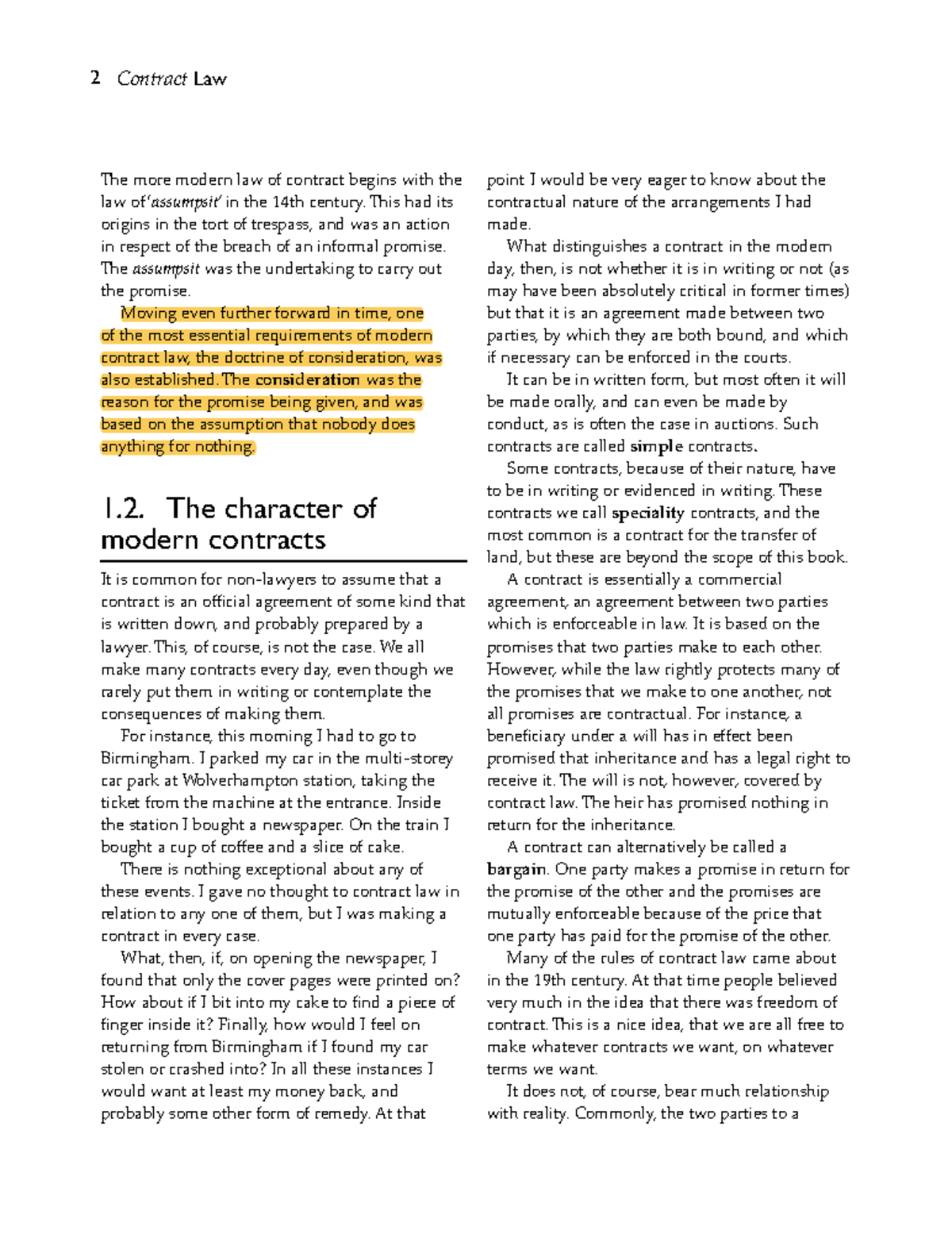 Contract LAW BOOK BY Chris Turner - 2 Contract Law The more modern law ...