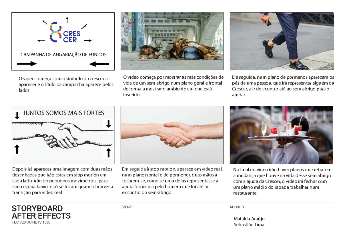Storyboard 1 - STORYBOARD AFTER EFFECTS HDV 720 OU HDTV 1080 EVENTO ...