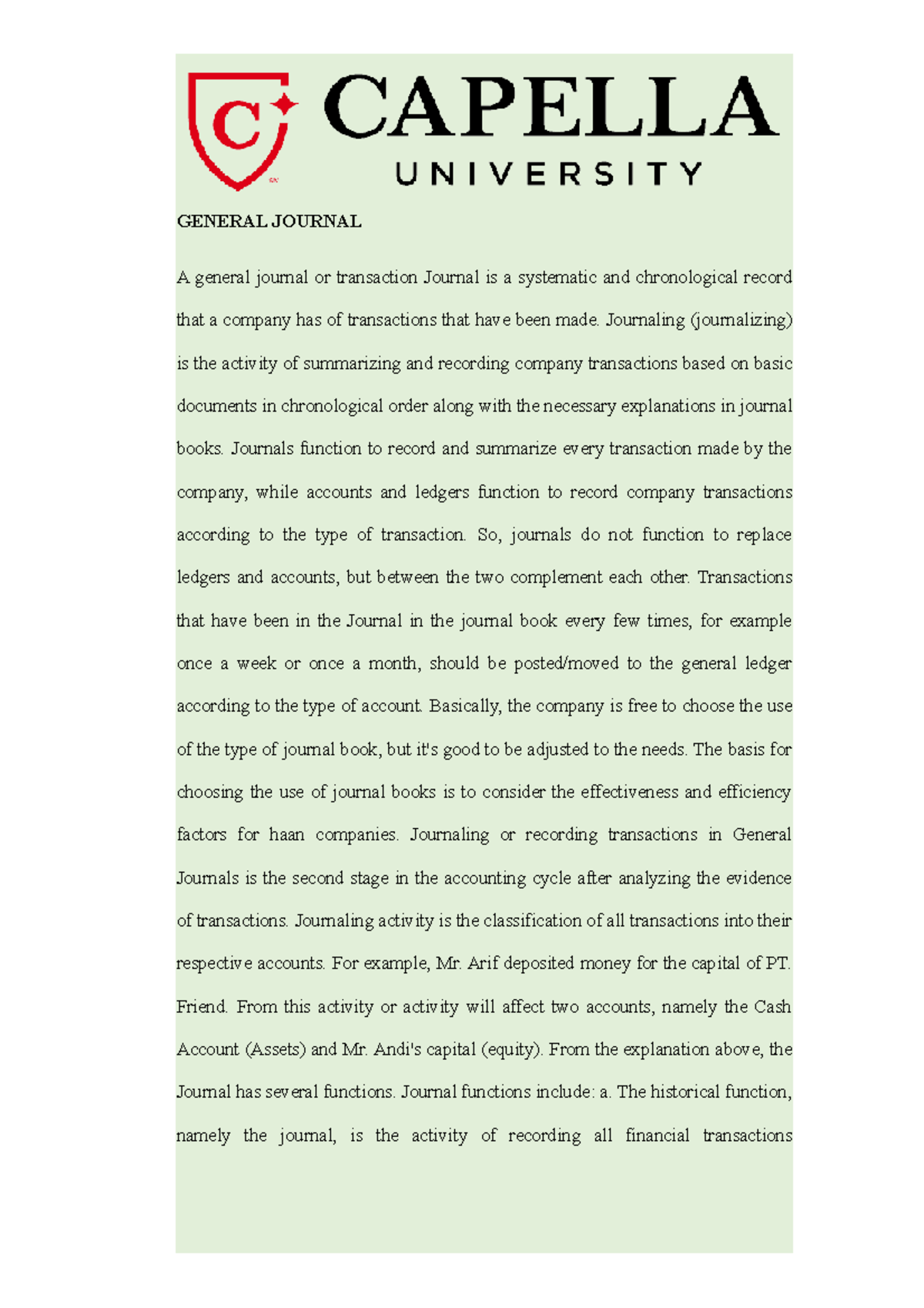 Notes Study Accounting - General Journal - GENERAL JOURNAL A general ...