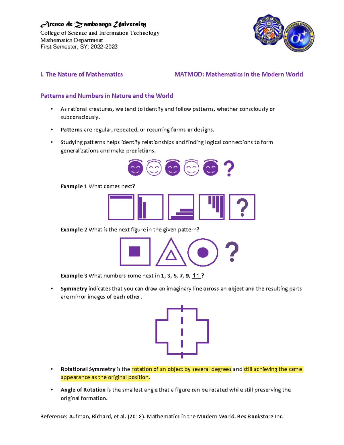 Nature Of Mathematics-Notes - Ateneo de Zamboanga University College of ...