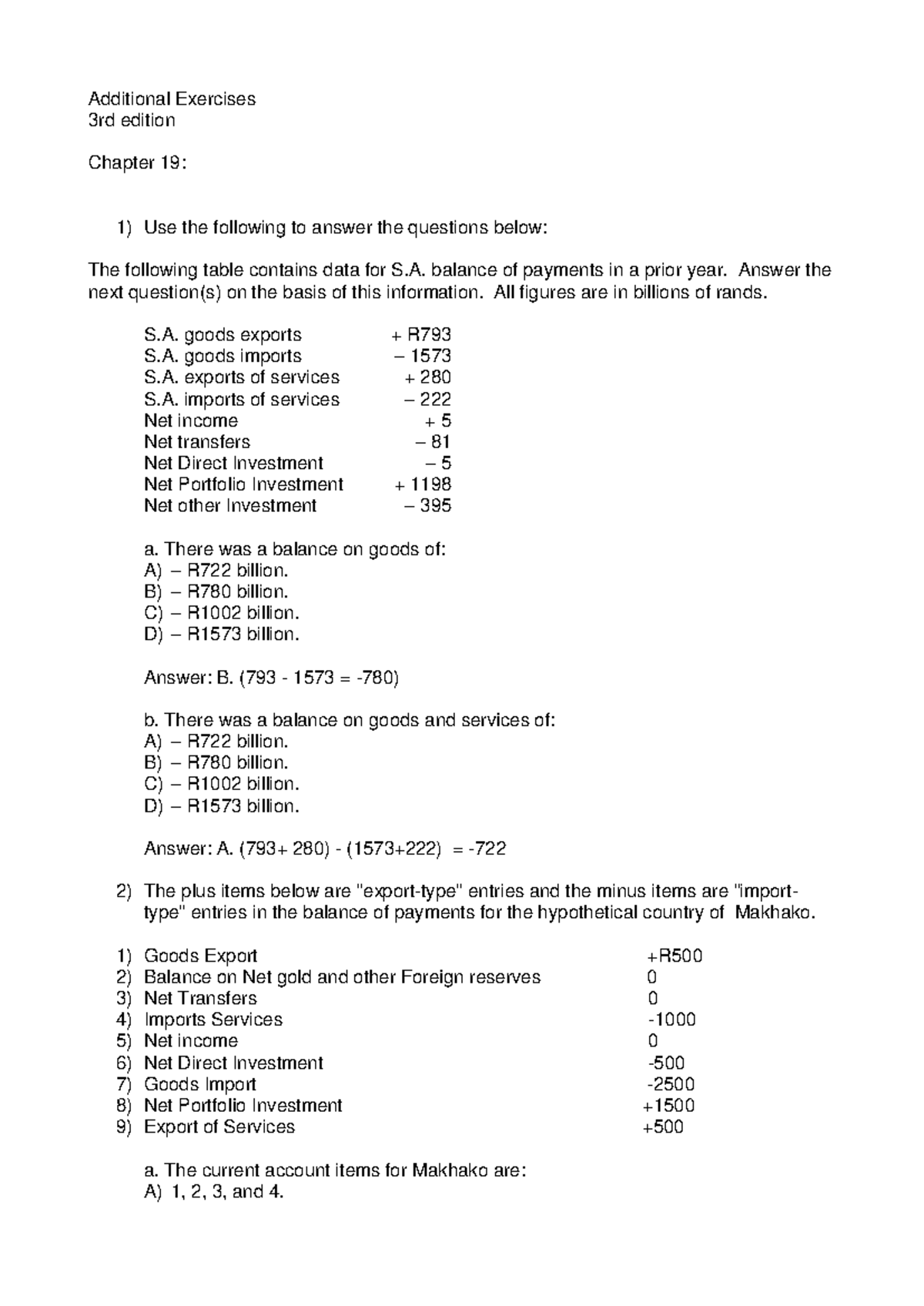 Chapter 19 Add exercises with answers - Additional Exercises 3rd edition Chapter 19: 1) Use the ...