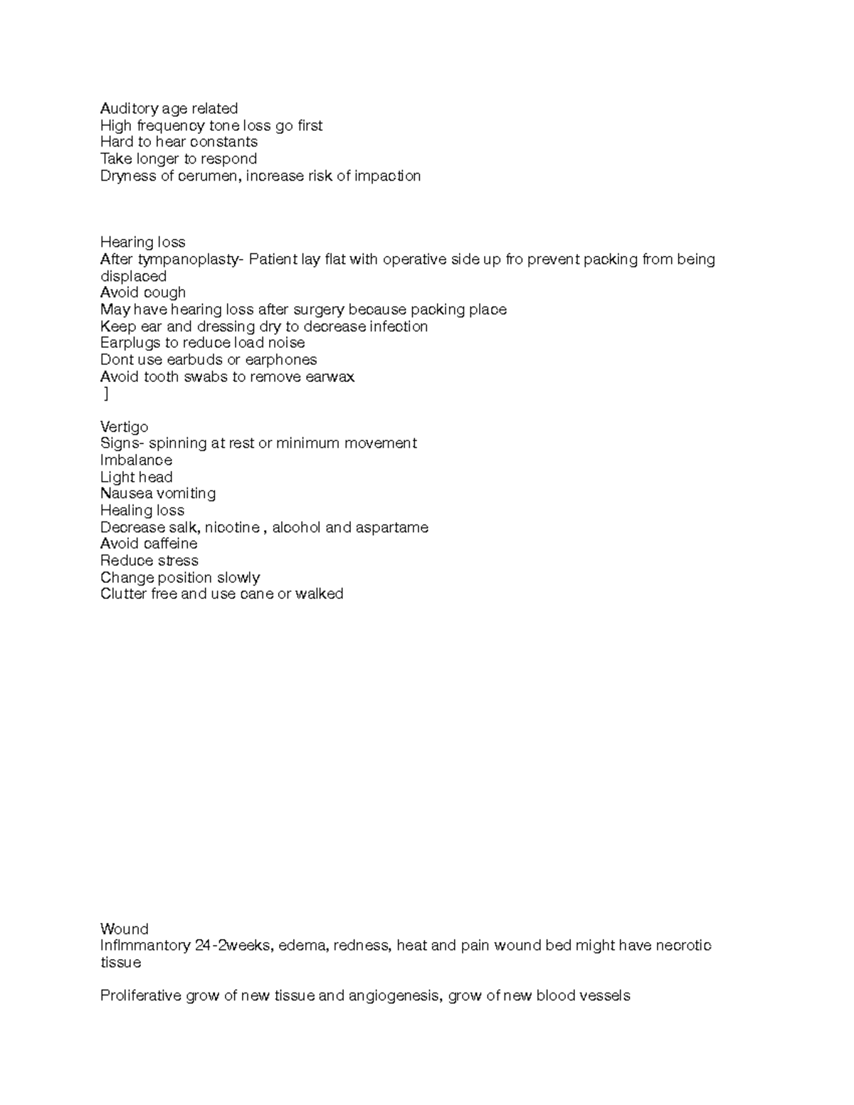 Ears - Notes - Auditory age related High frequency tone loss go first ...