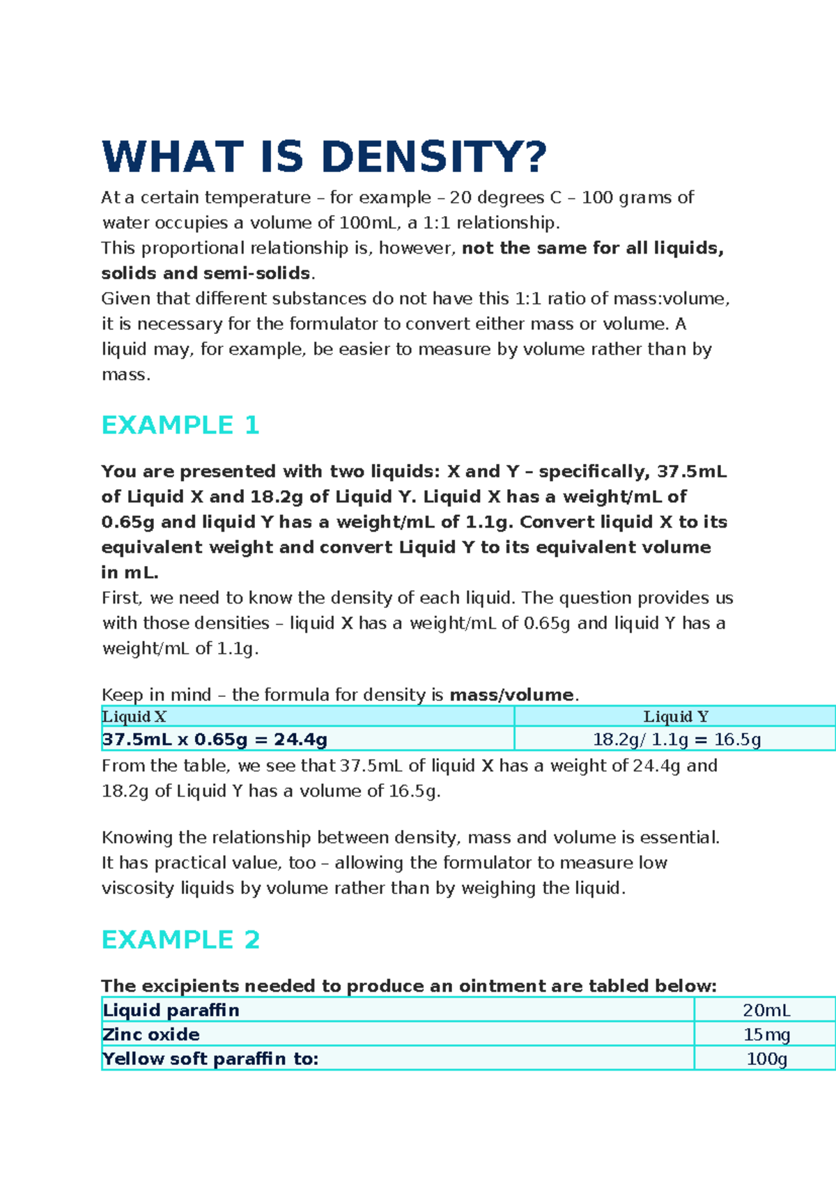 Density and displacement - WHAT IS DENSITY? At a certain temperature ...