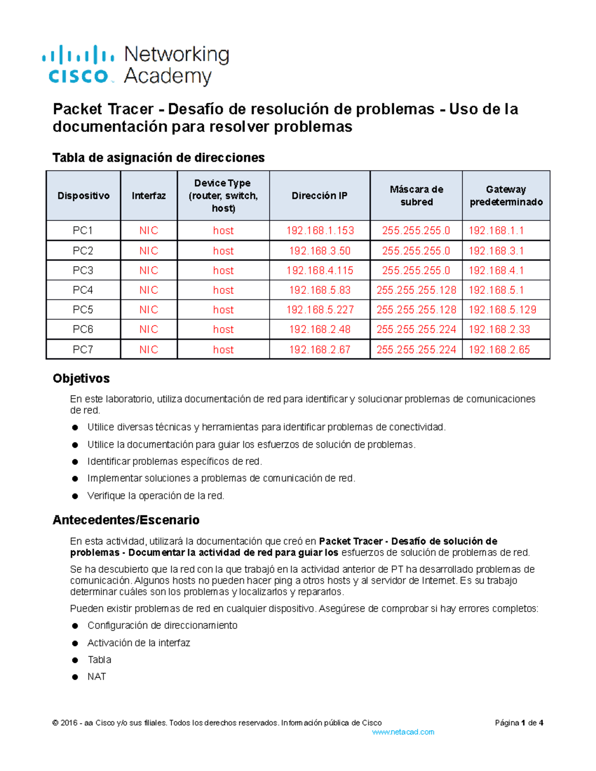 12.6.2 Packet Tracer - Troubleshooting Challenge - Use Documentation to Solve Issues - Packet ...