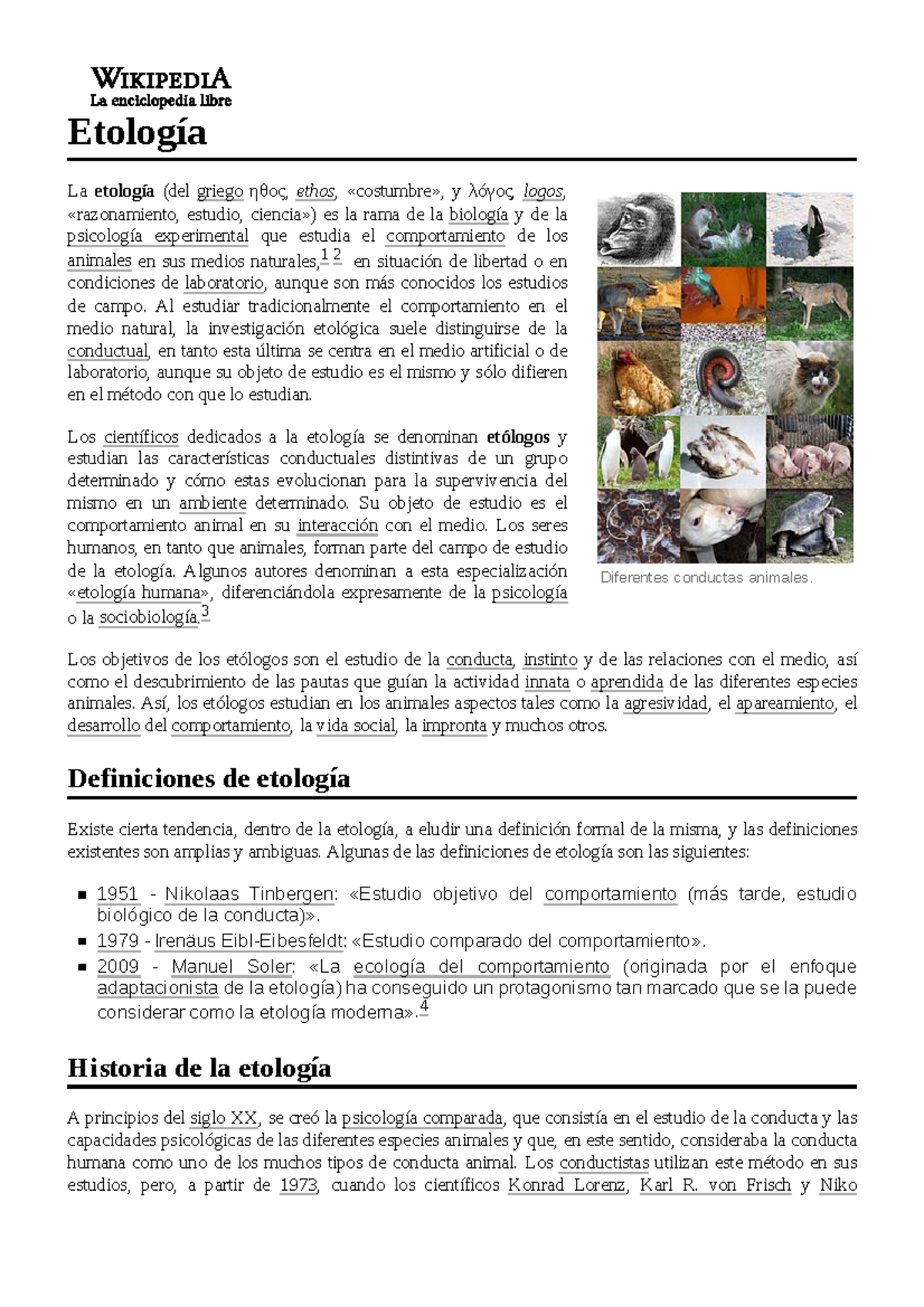 Etología y compòrtamiento animal. Investigacion - Diferentes conductas ...