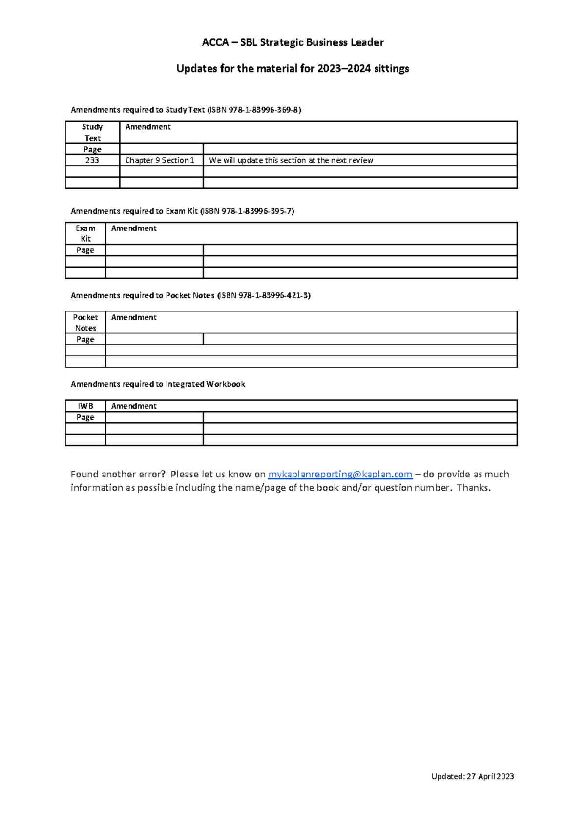 ACCA SBL Updates for 2023-24 sittiings 270423 - ACCA – SBL Strategic ...