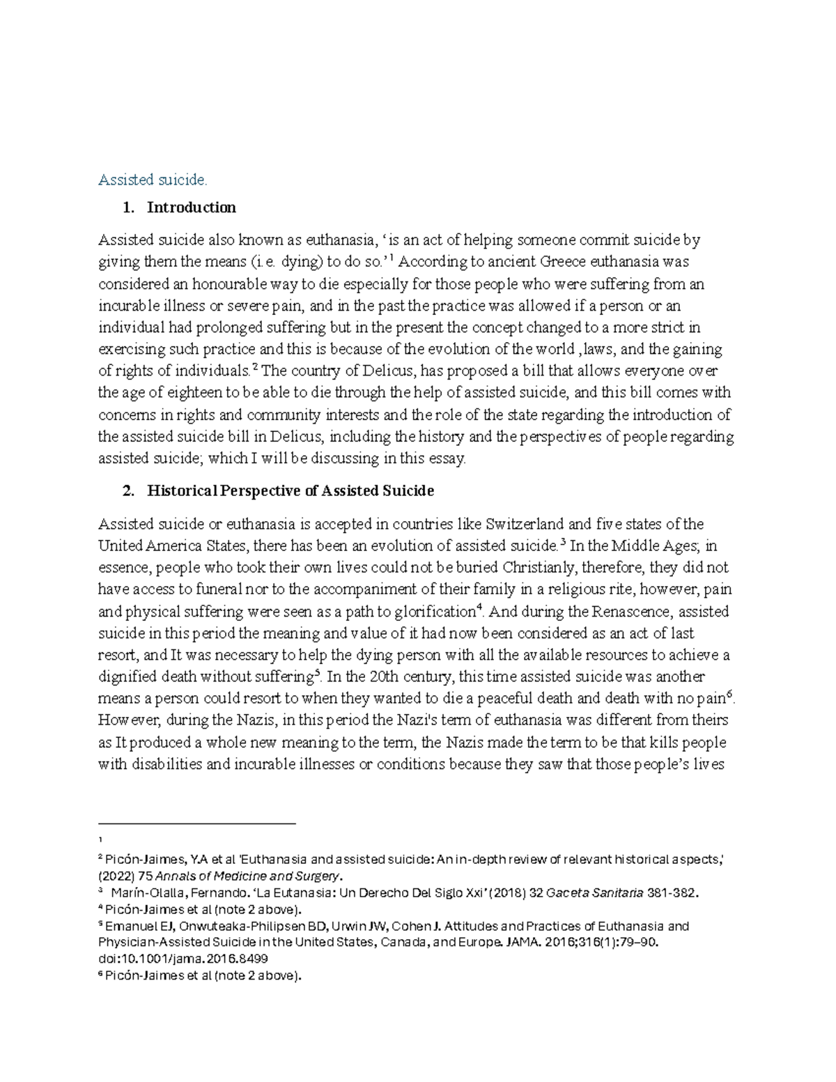 Juris Part 2 - Notes - Assisted suicide. 1. Introduction Assisted ...