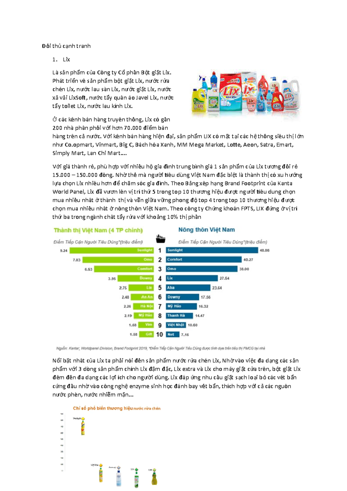 Đối thủ cạnh tranh lix và amway - Đốối th ủ c nh tranhạ 1. Lix Là s n ph m c a Cống ty Cả ẩ ủ ổ ...